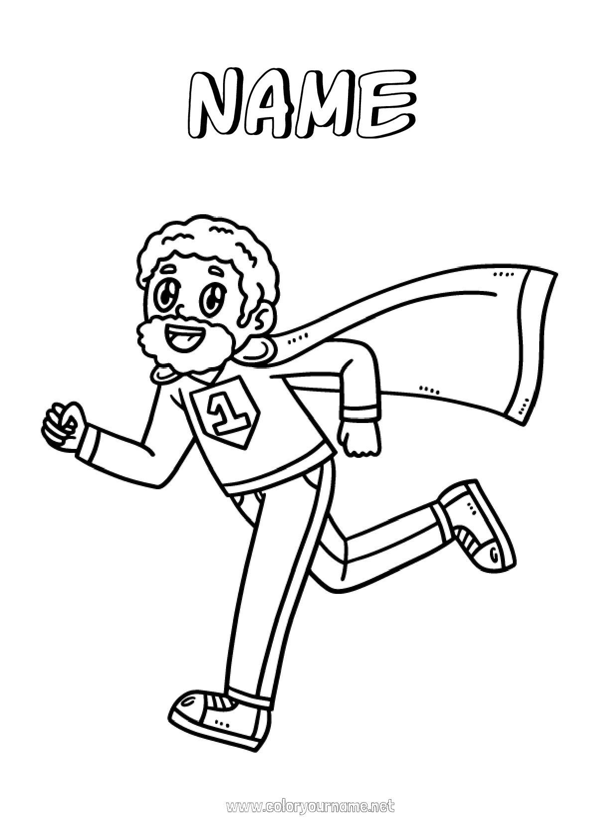 Boy Superhero Coloring Page