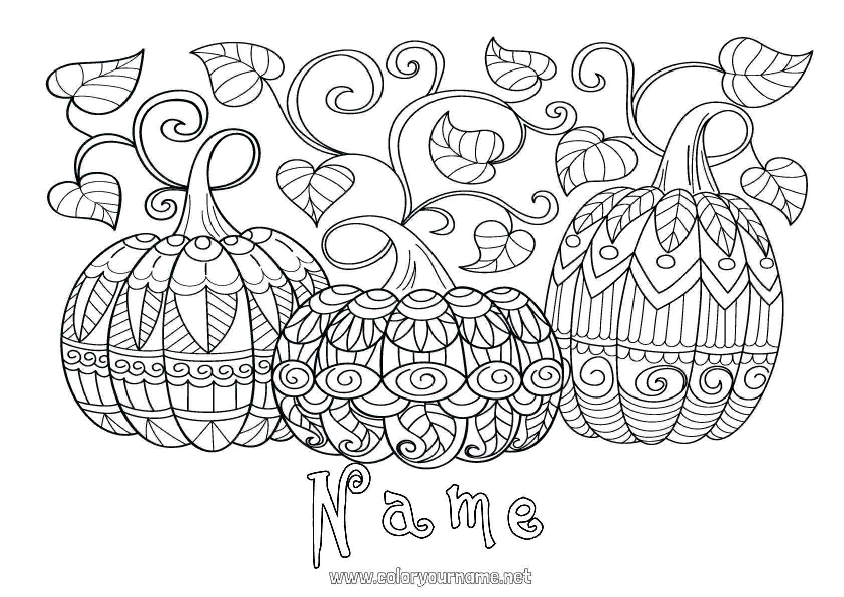 Coloring page No.221 - Pumpkin Halloween Mandala