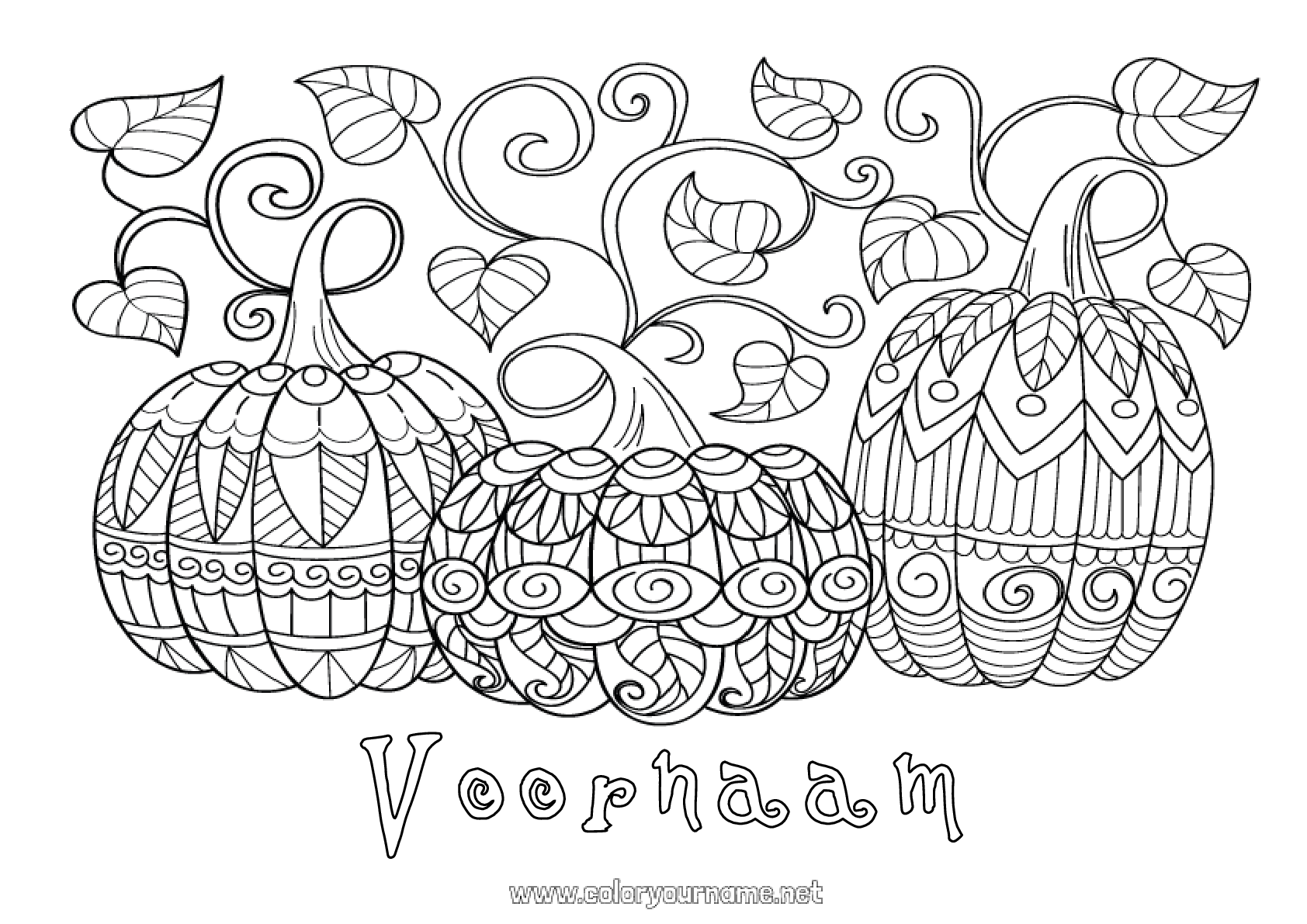 Kleurplaat nr.221 - Pompoen Halloween Mandala