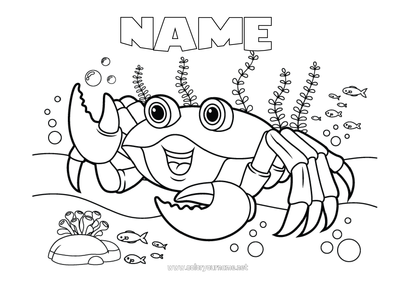 Coloring page No.2224 - Sea Animal Crab