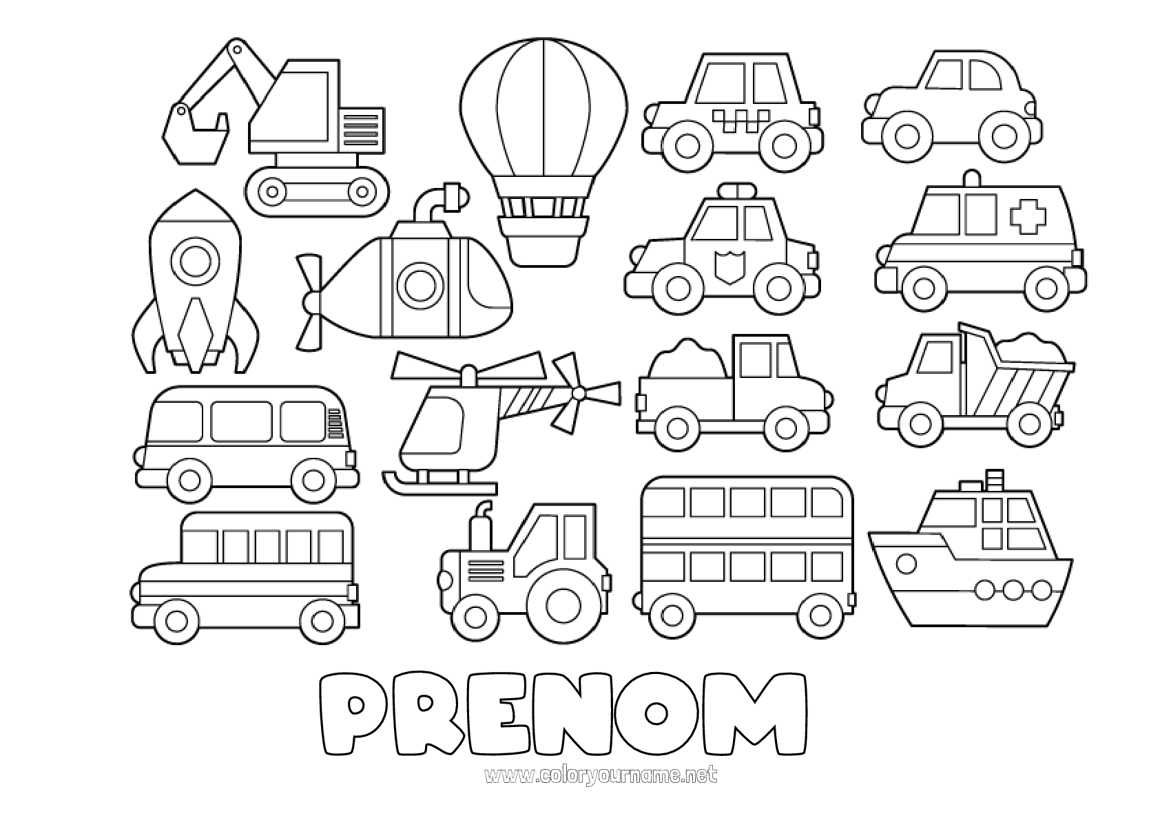 Coloriage n°2238 - Fusée Véhicules Voiture