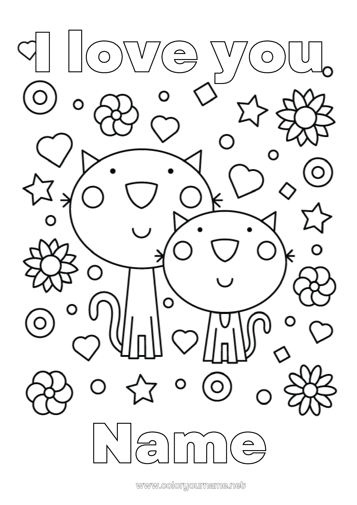 Coloring page No.226 - Cat Dad Mum