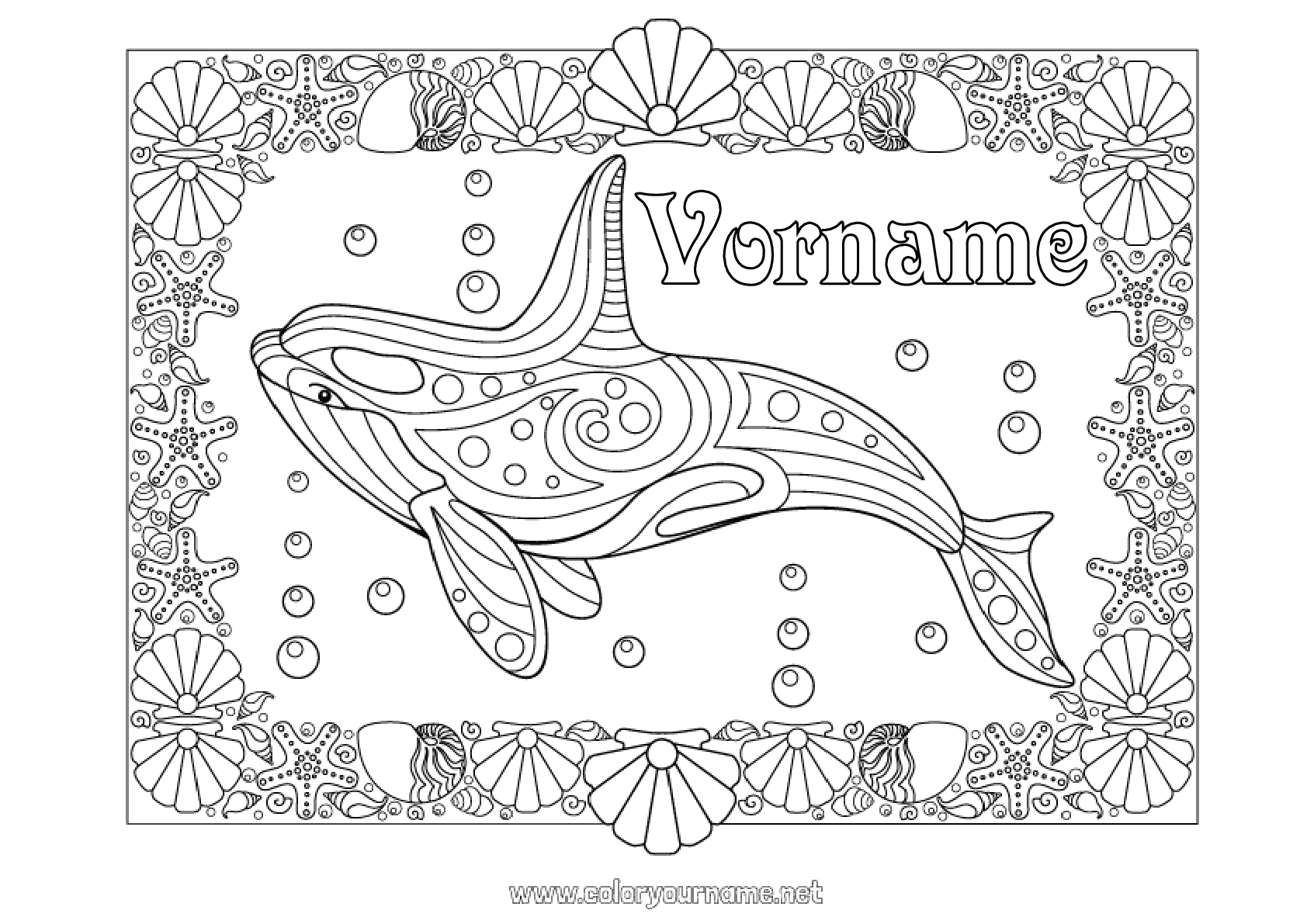 Malvorlage Nr.2281 - Mandala Sommer Wal