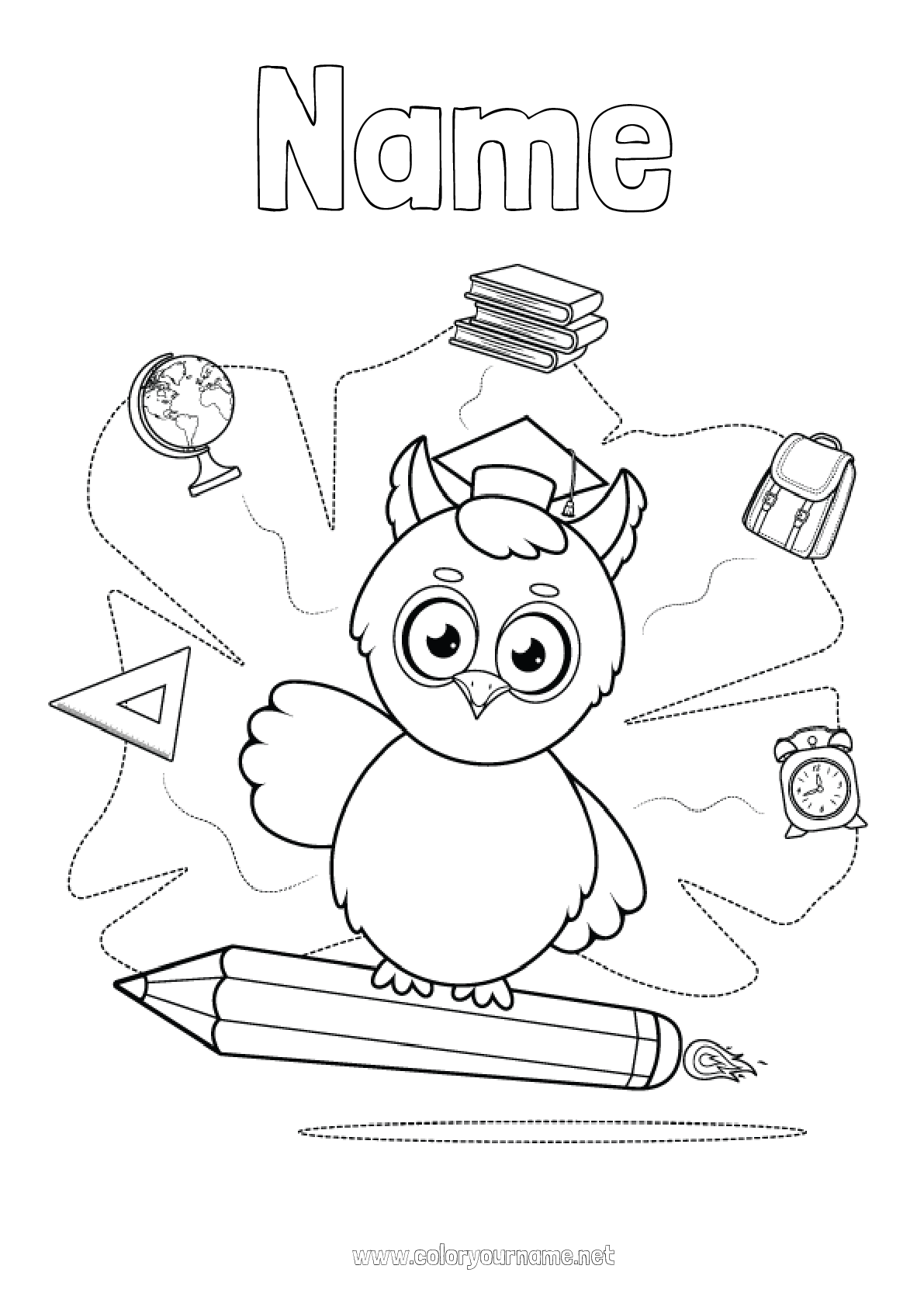 Coloring page No.2282 - Owl Animal Teacher