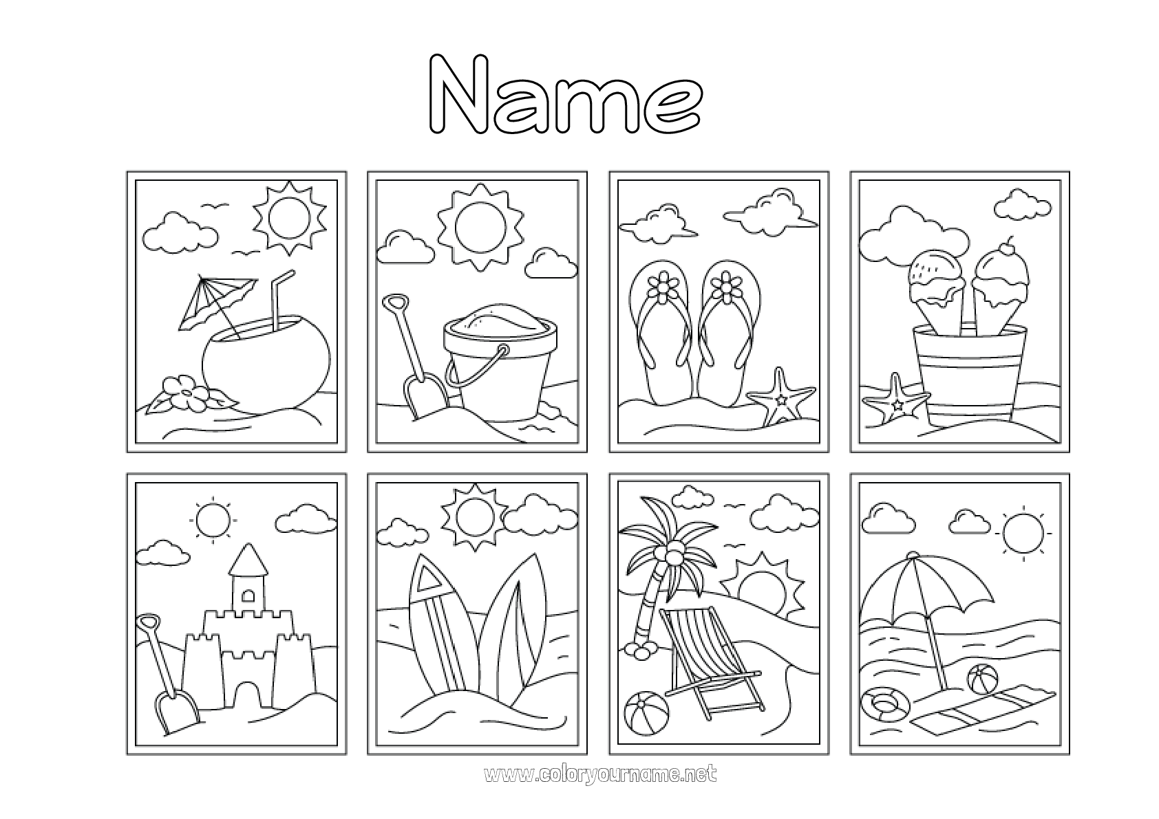 Coloring page No.2283 - Holidays Summer Children's activities