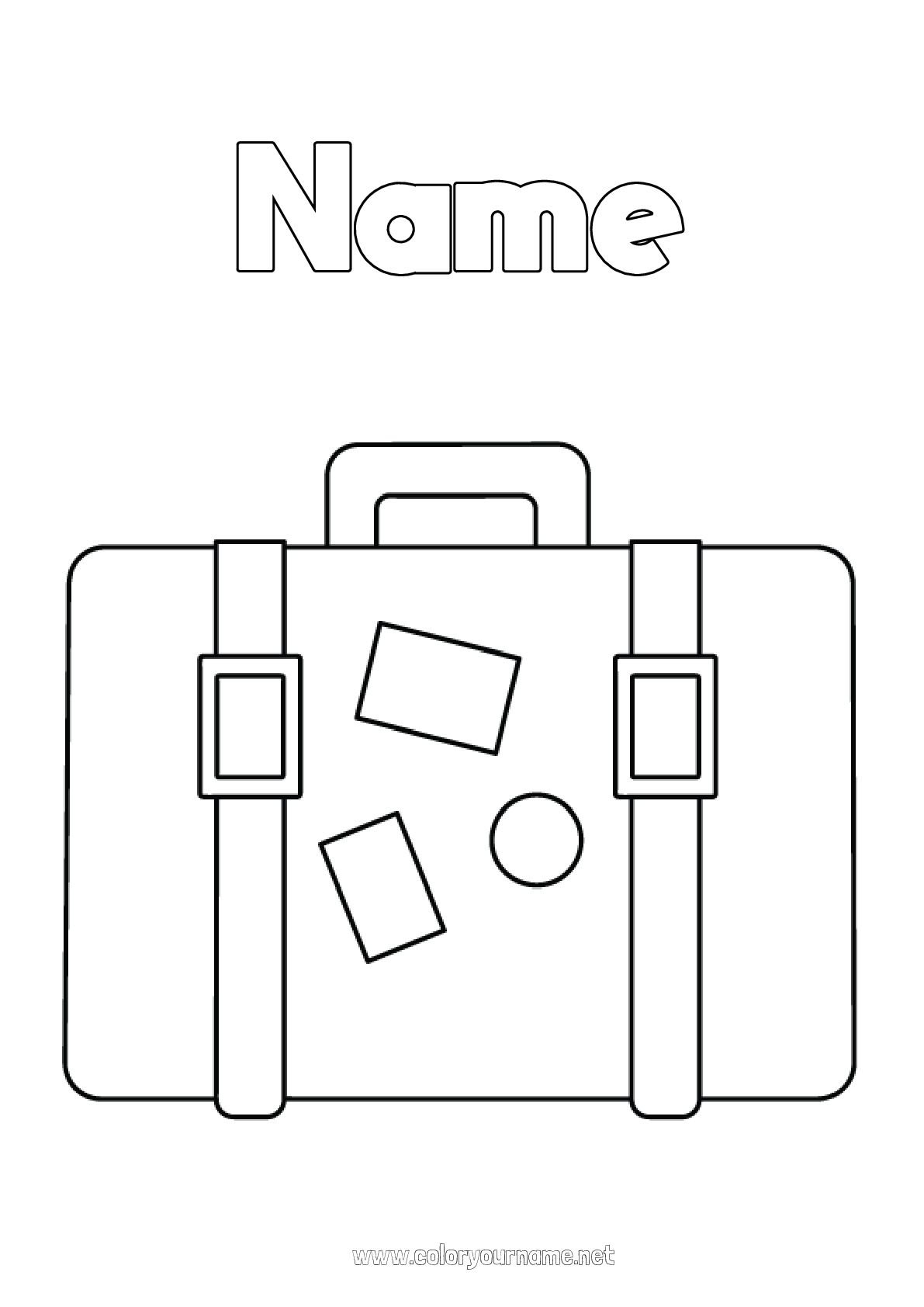 Coloring page No.2304 - Easy coloring pages Suitcases and luggage