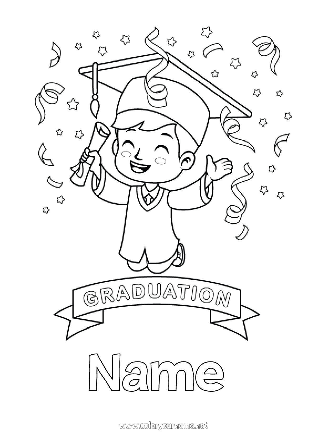 Coloring page No.2338 - School Congratulations Student