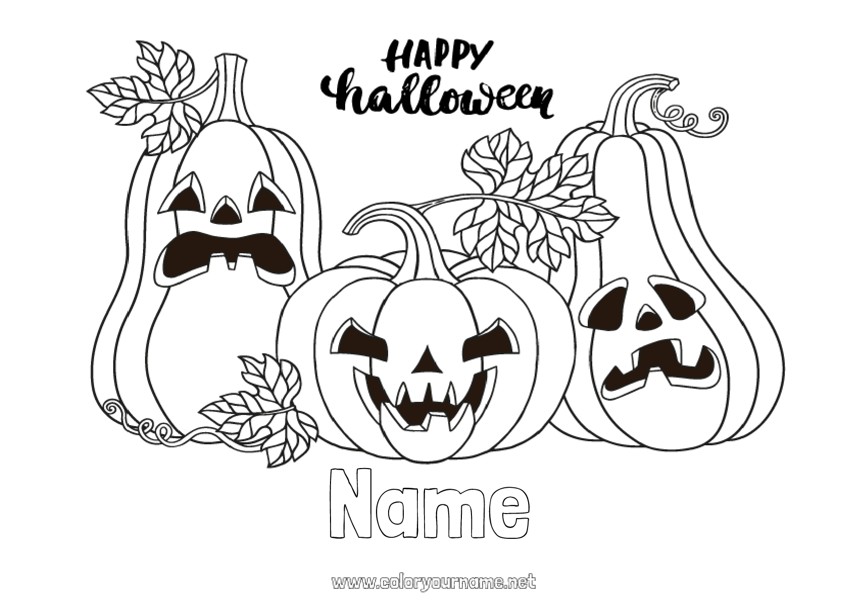 Coloring page No.233 - Pumpkin Halloween Jack O'Lantern