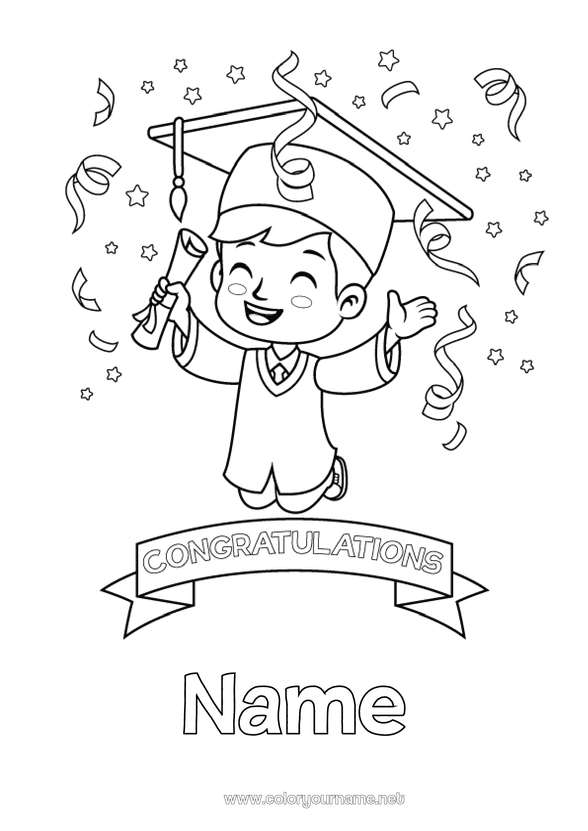 Coloring page No.2352 - School Congratulations Student