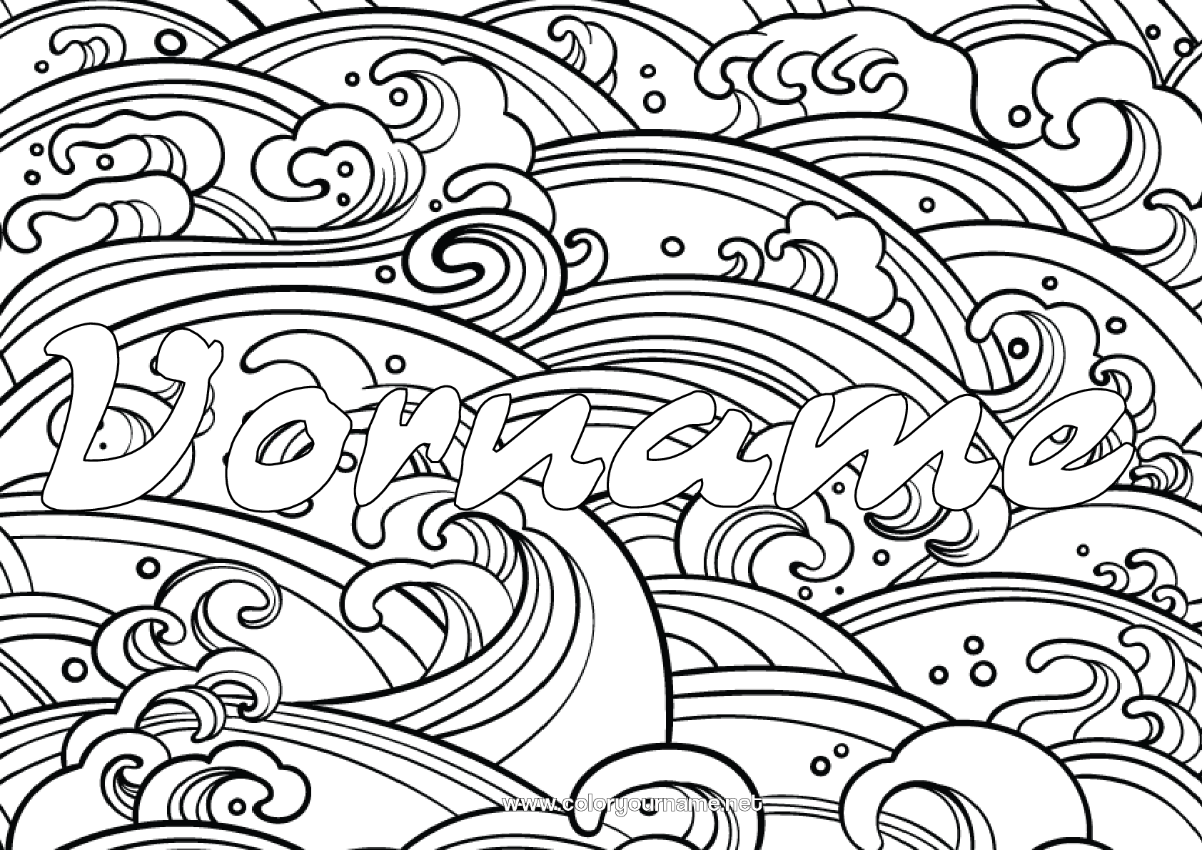 Malvorlage Nr.2366 - Meer Dekorierter Name Komplexe Ausmalbilder