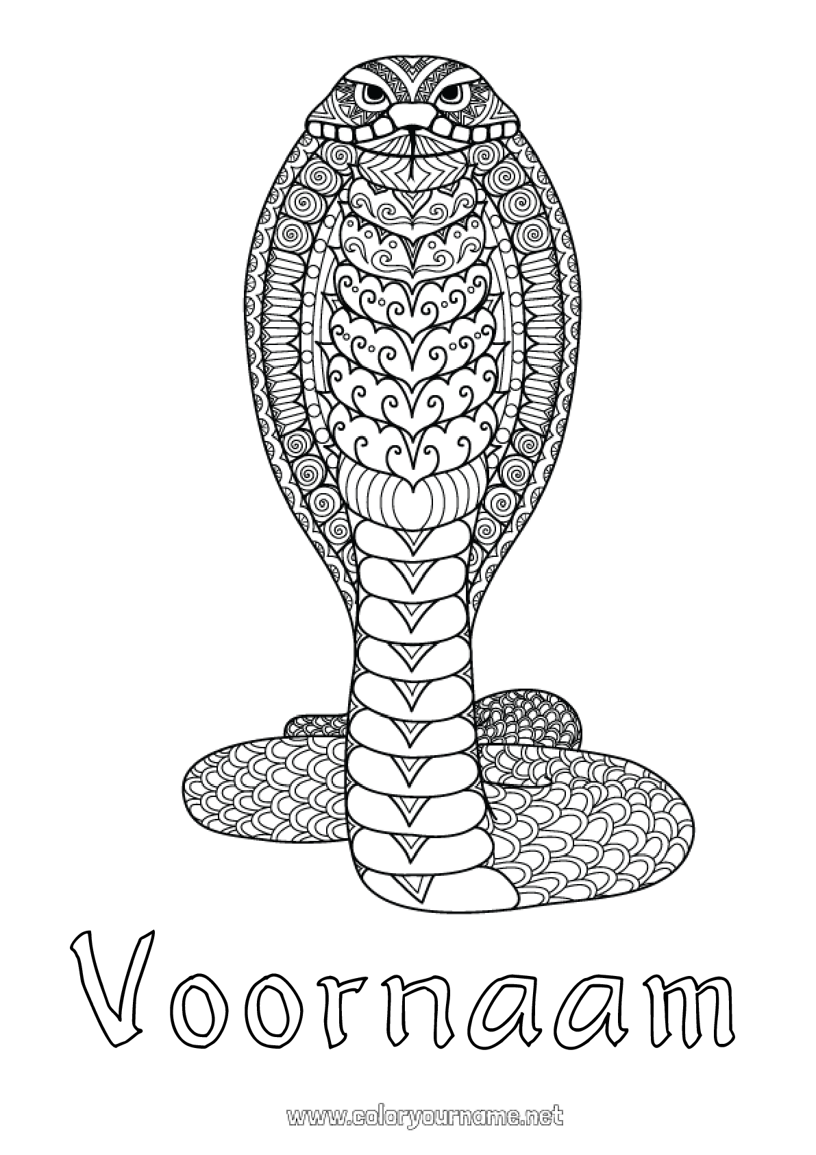 Kleurplaat nr.2370 - Mandala Slang Complex Kleurplaten