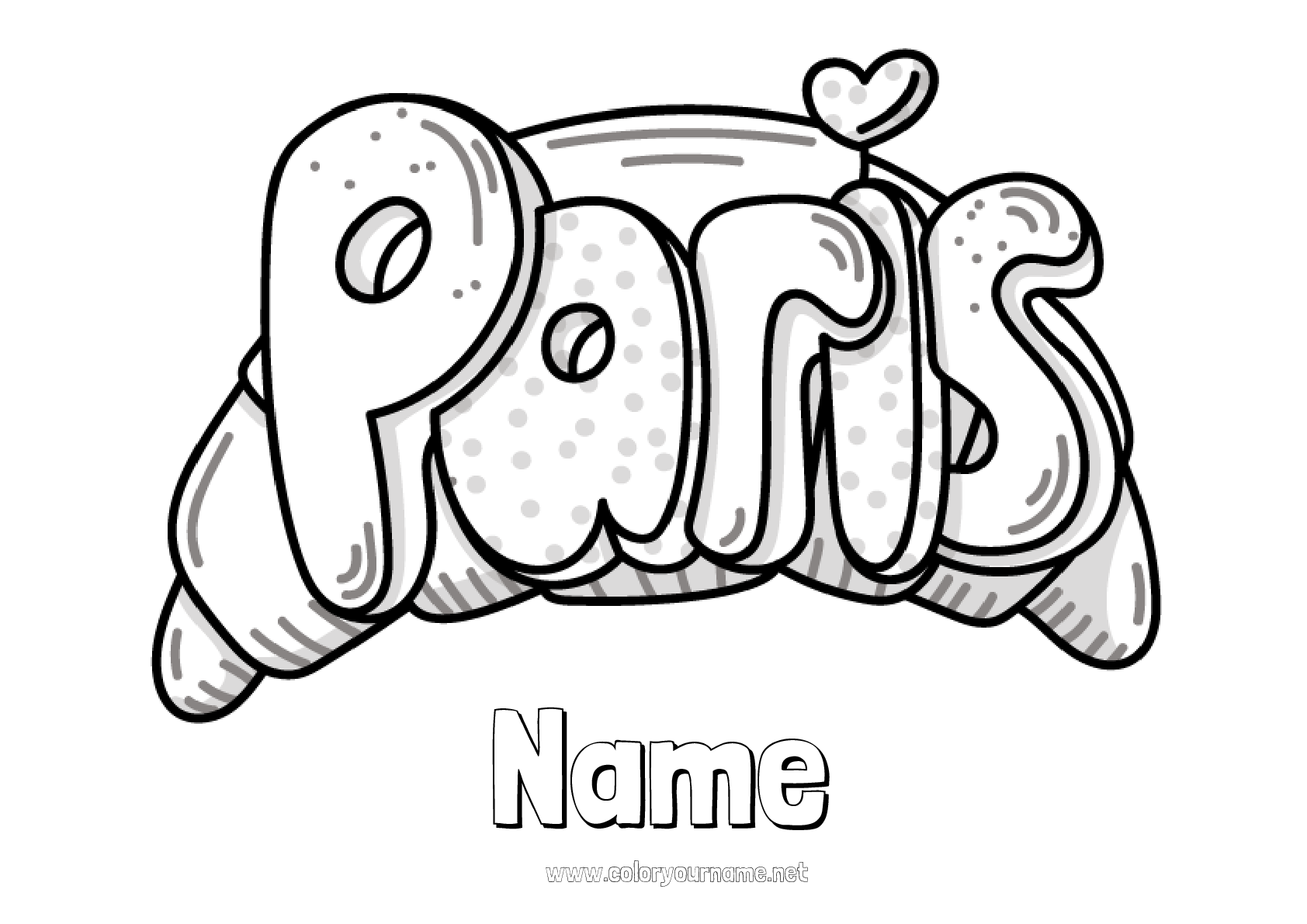 Coloring page No.2397 - France 14 July Croissant