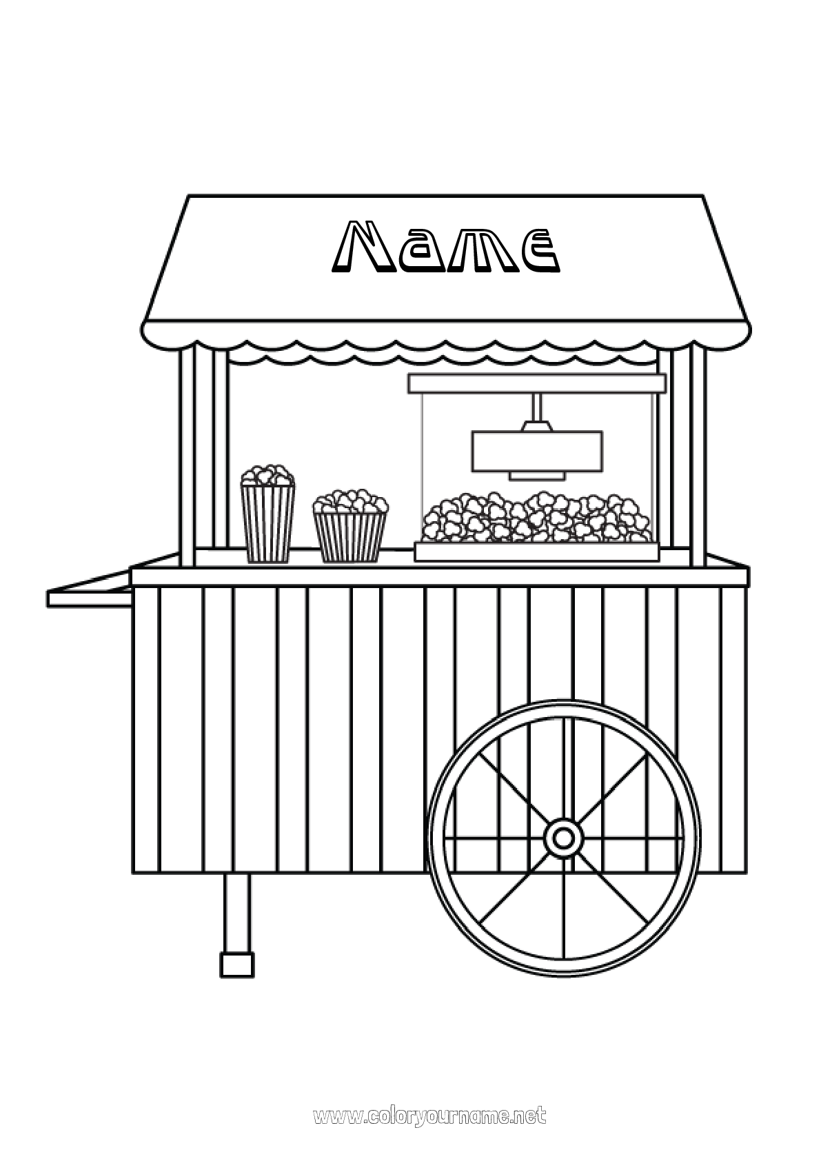 Coloring page No.2429 - Movie theater Popcorn Treats