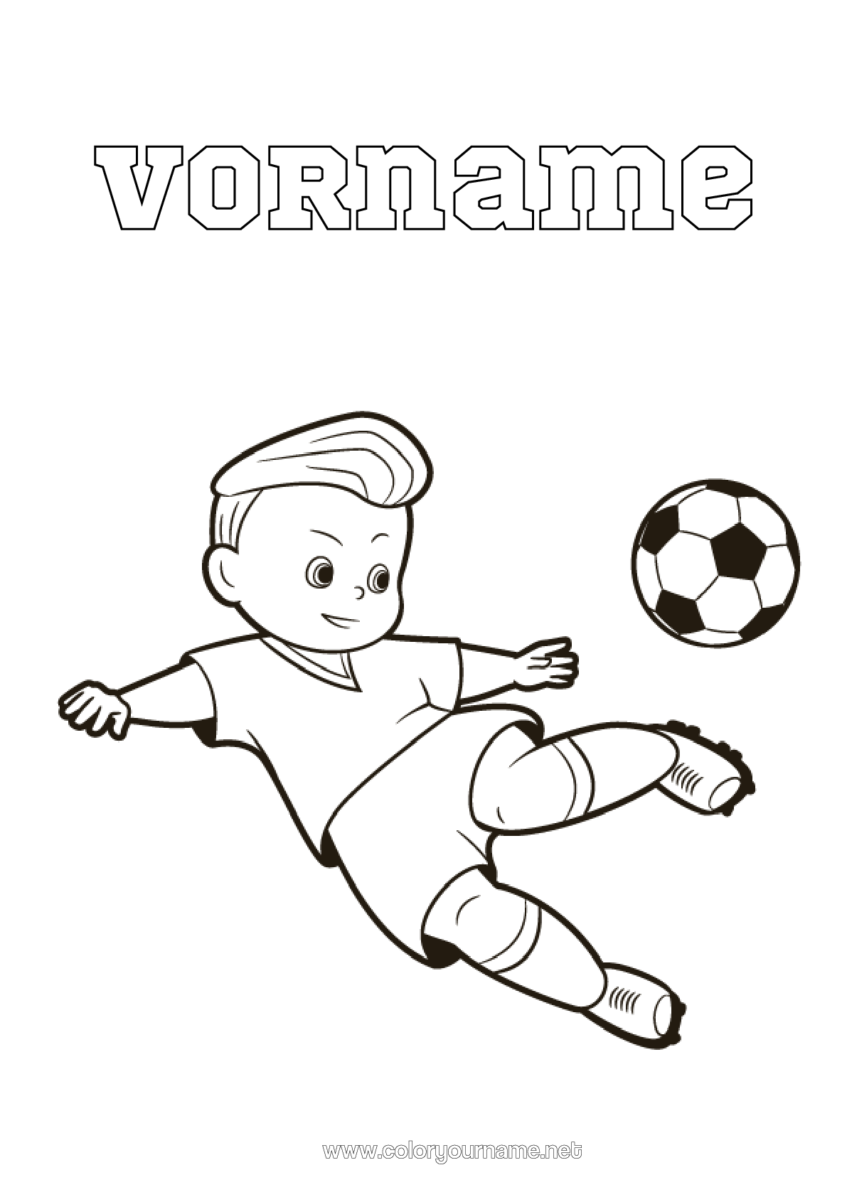 Malvorlage Nr.2433 - Fußball Sport Junge