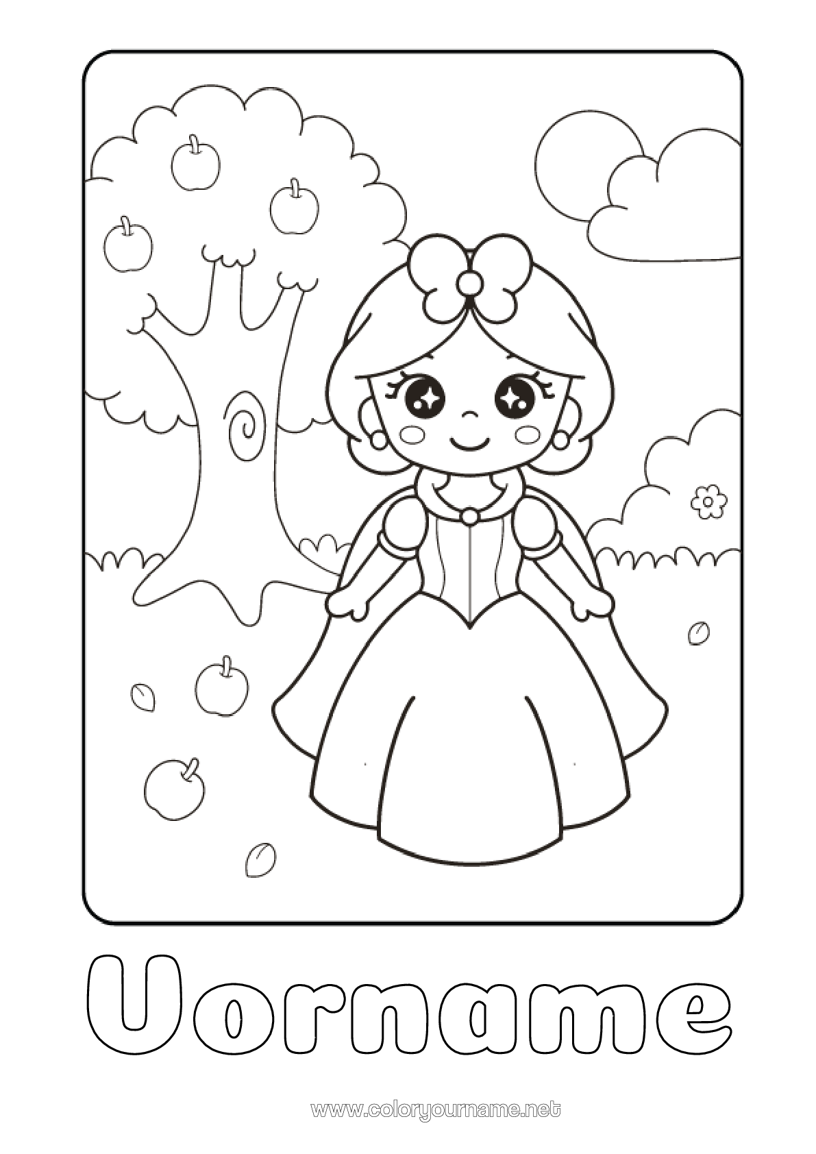 Malvorlage Nr.2453 - Kawaii Prinzessin Märchen