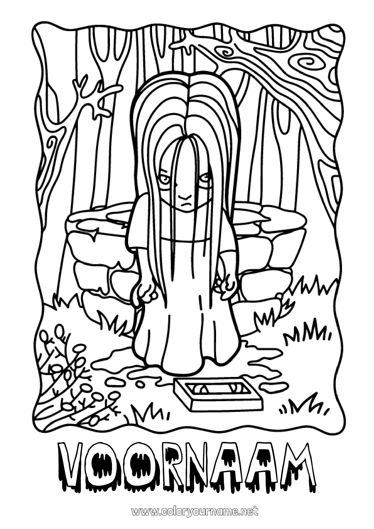 Kleurplaat Nr 2460 Meisje Familie Addams