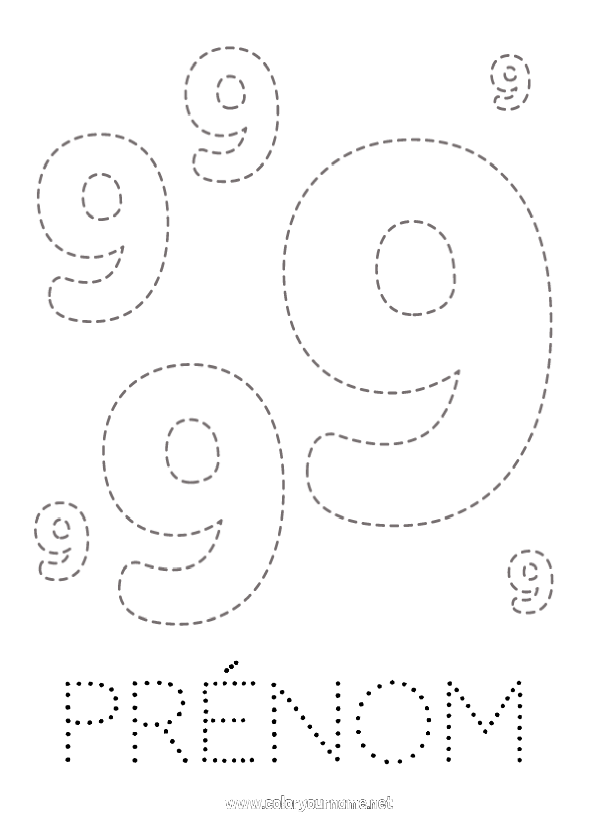 Coloriage n°2481 - Chiffre Activités enfants Trace et colorie