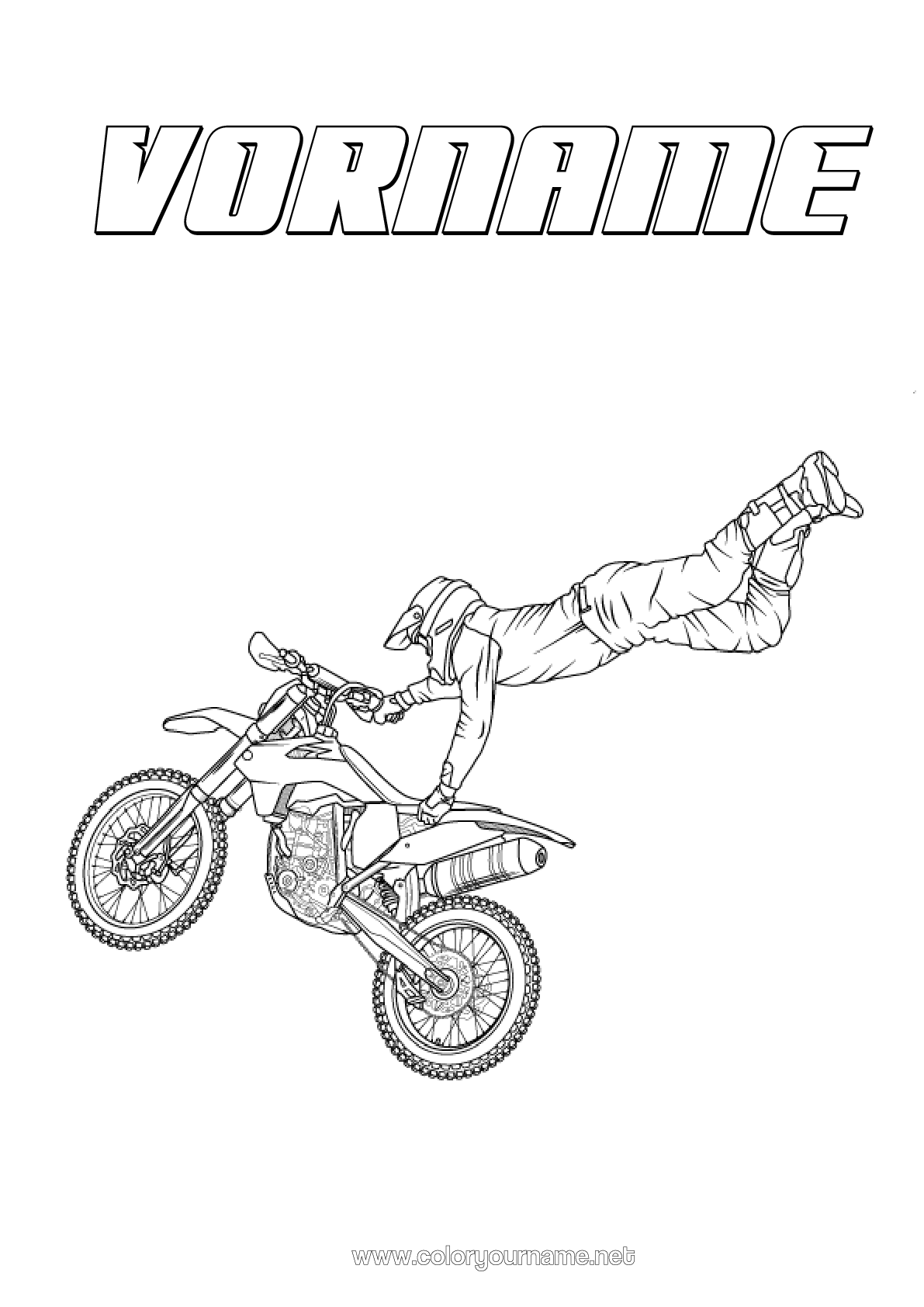 Malvorlage Nr.2492 - Sport Fahrzeuge Motorrad