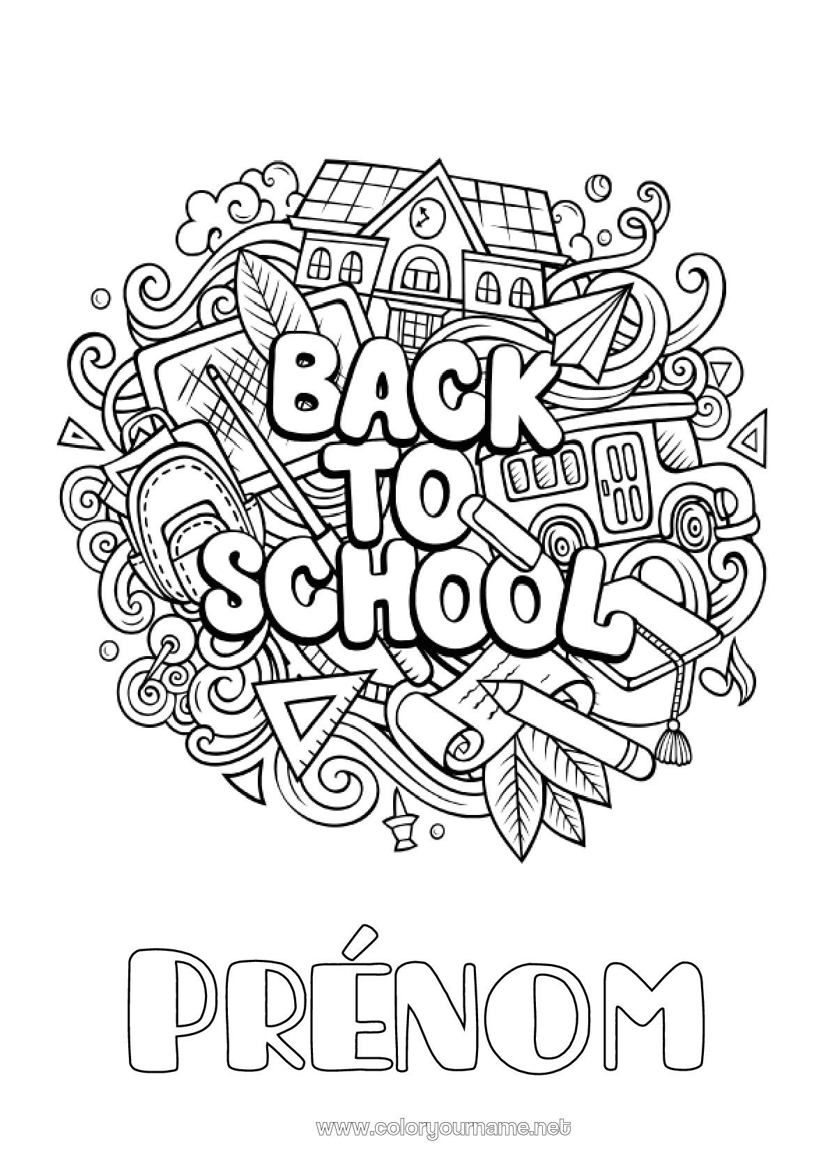 Coloriage n°2498 - Doodle Métiers de l'éducation Rentrée scolaire