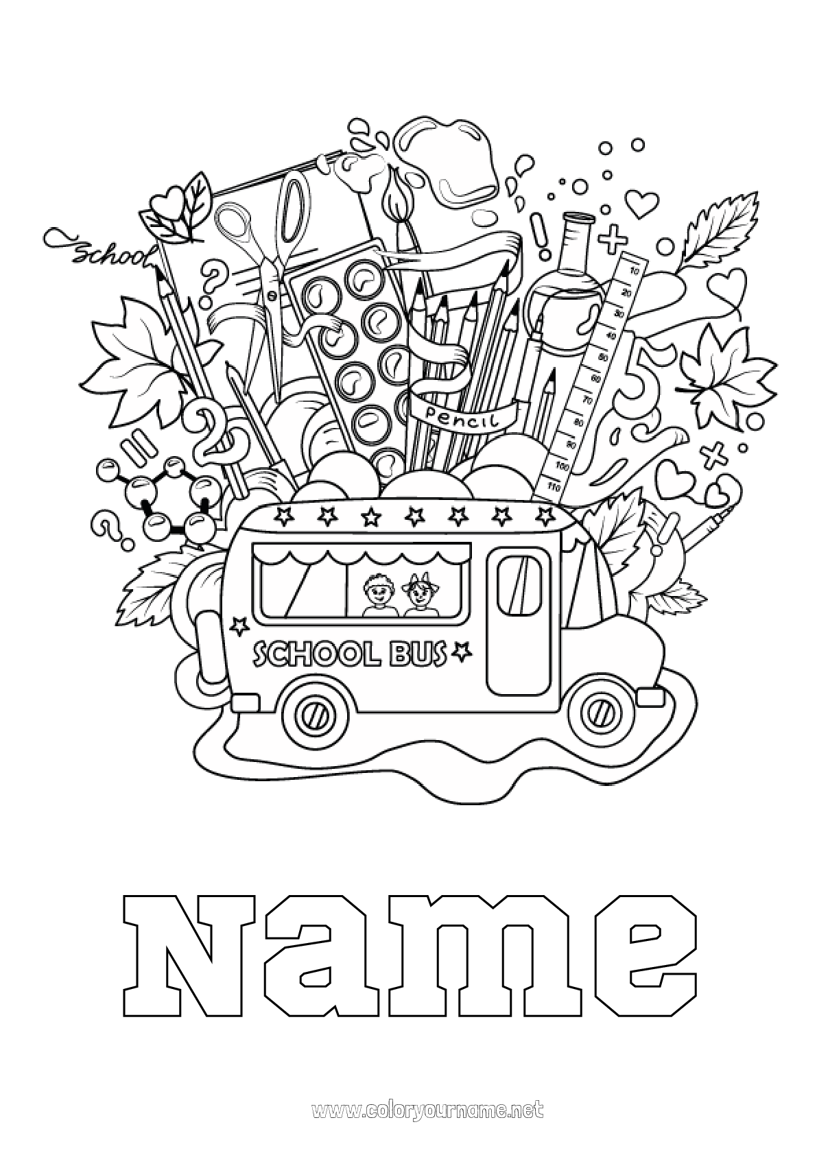 Coloring page No.2501 - Bus, coach School Ground public transport