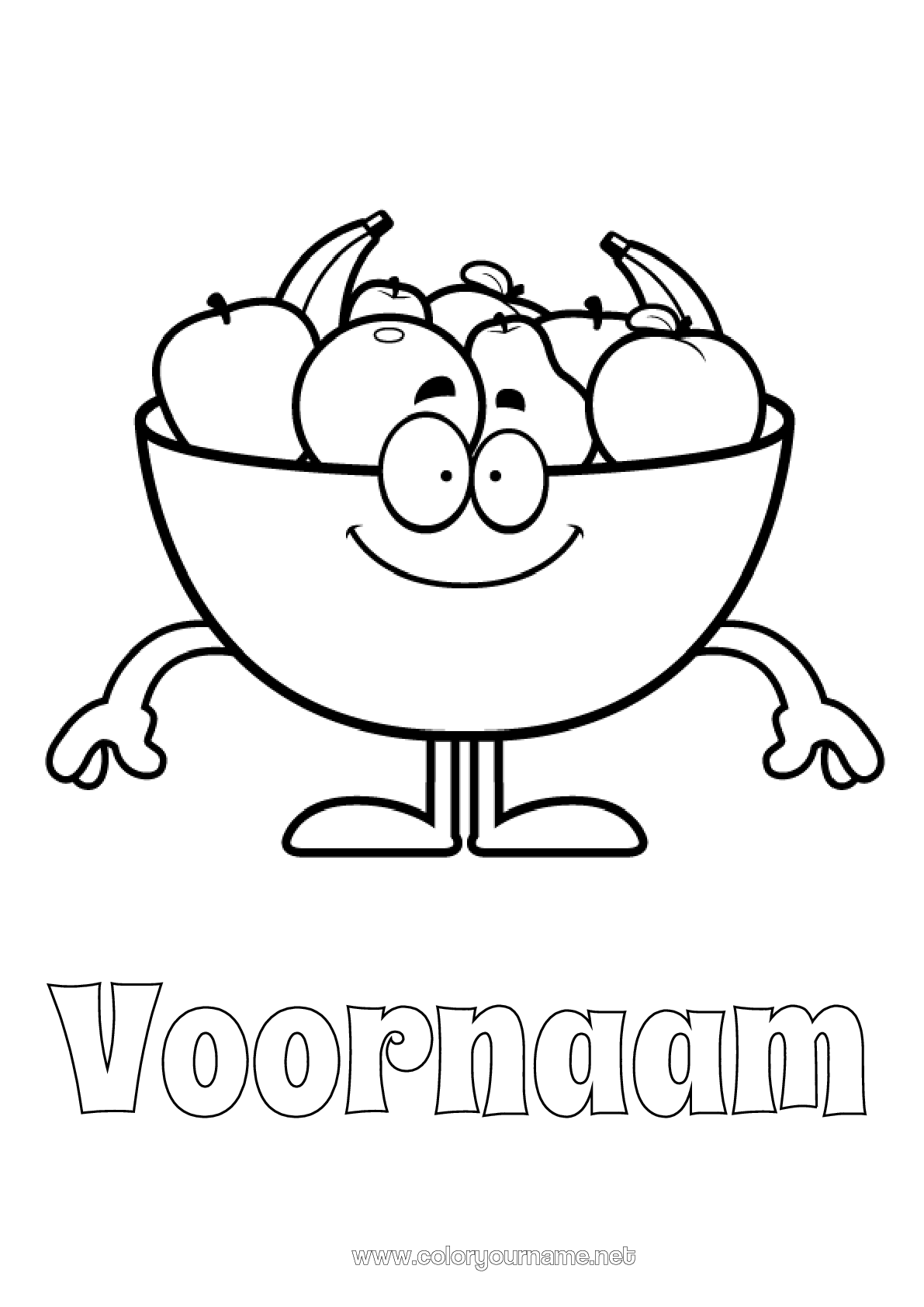 Kleurplaat nr.2527 - Fruit Banaan Peer