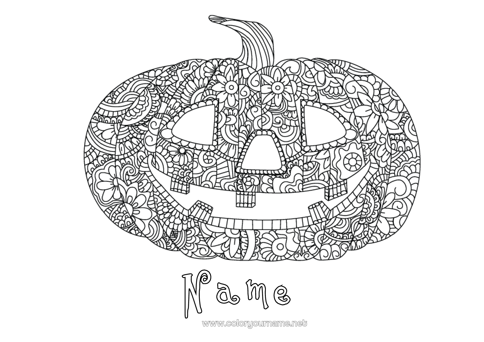 Coloring page No.2533 - Pumpkin Mandala Complex coloring pages