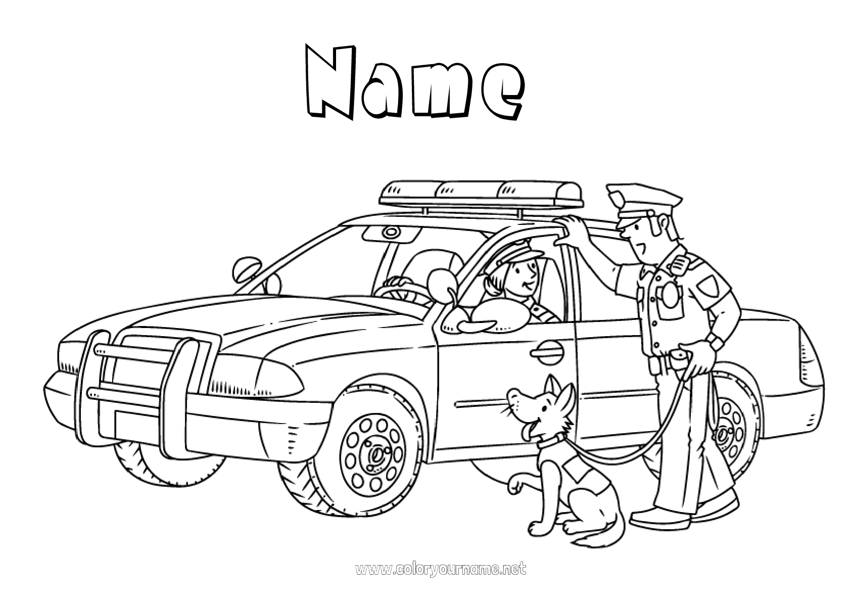 Coloring page No.2535 - Vehicles Car Police