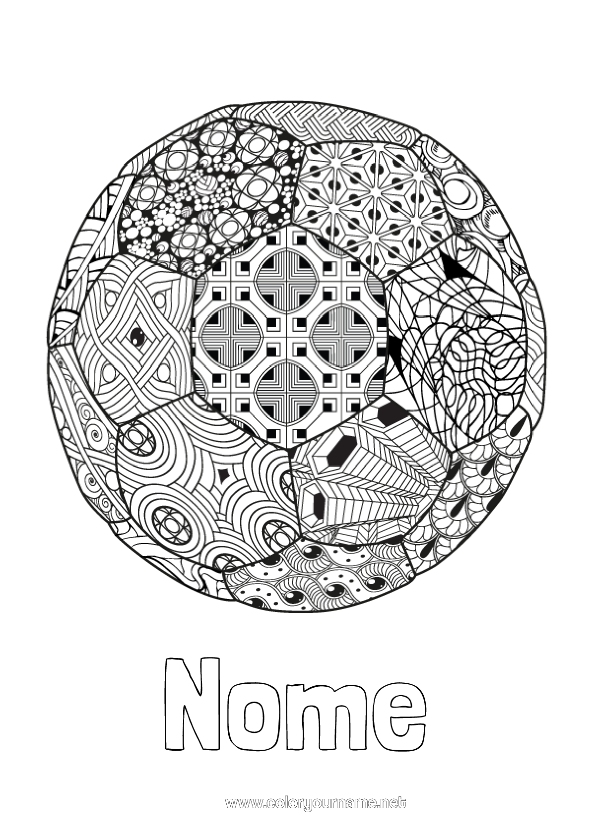 Pagina da colorare n.2539 - Calcio Palla da calcio Palloncini