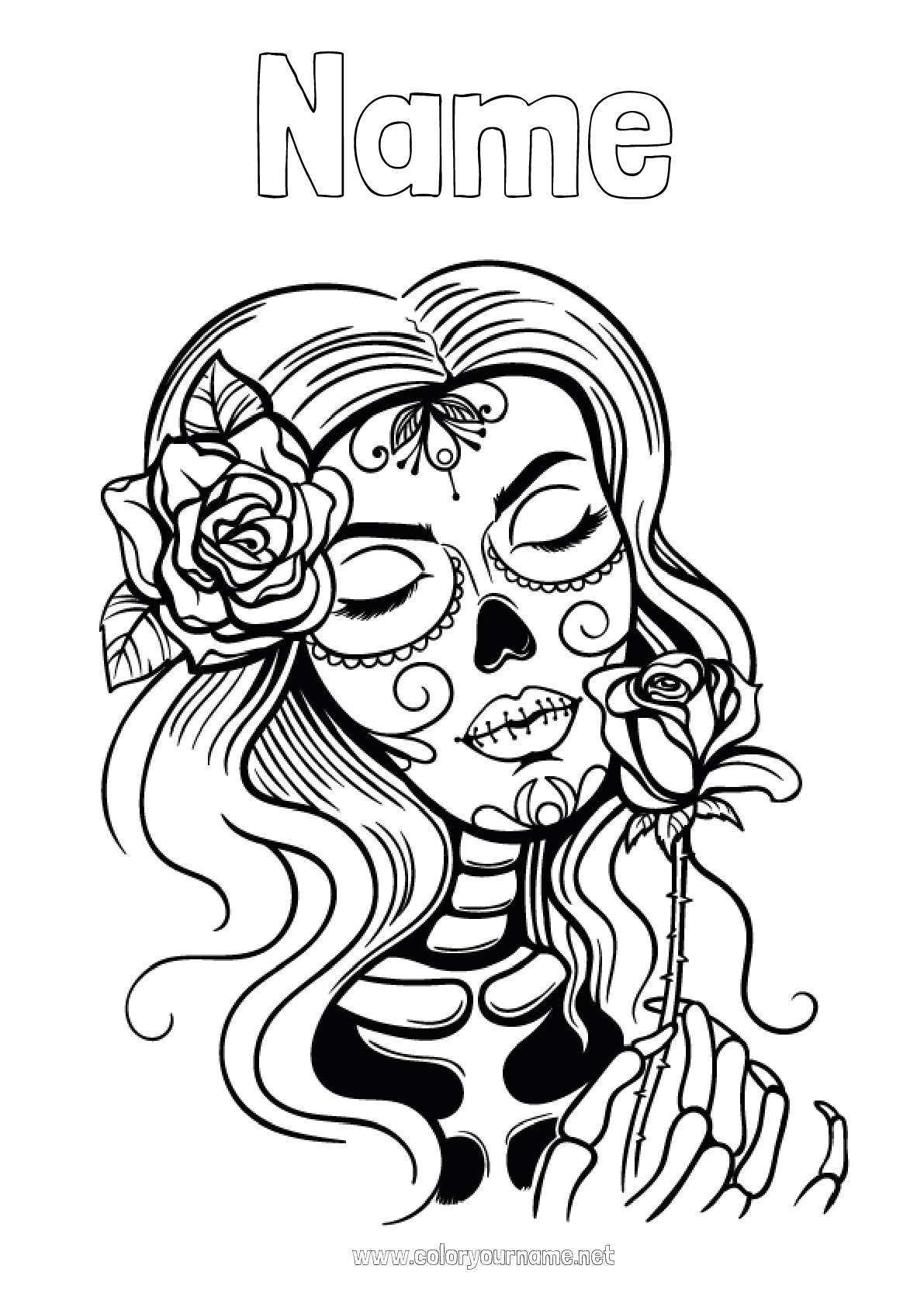 Coloring Pages Dia De Los Muertos