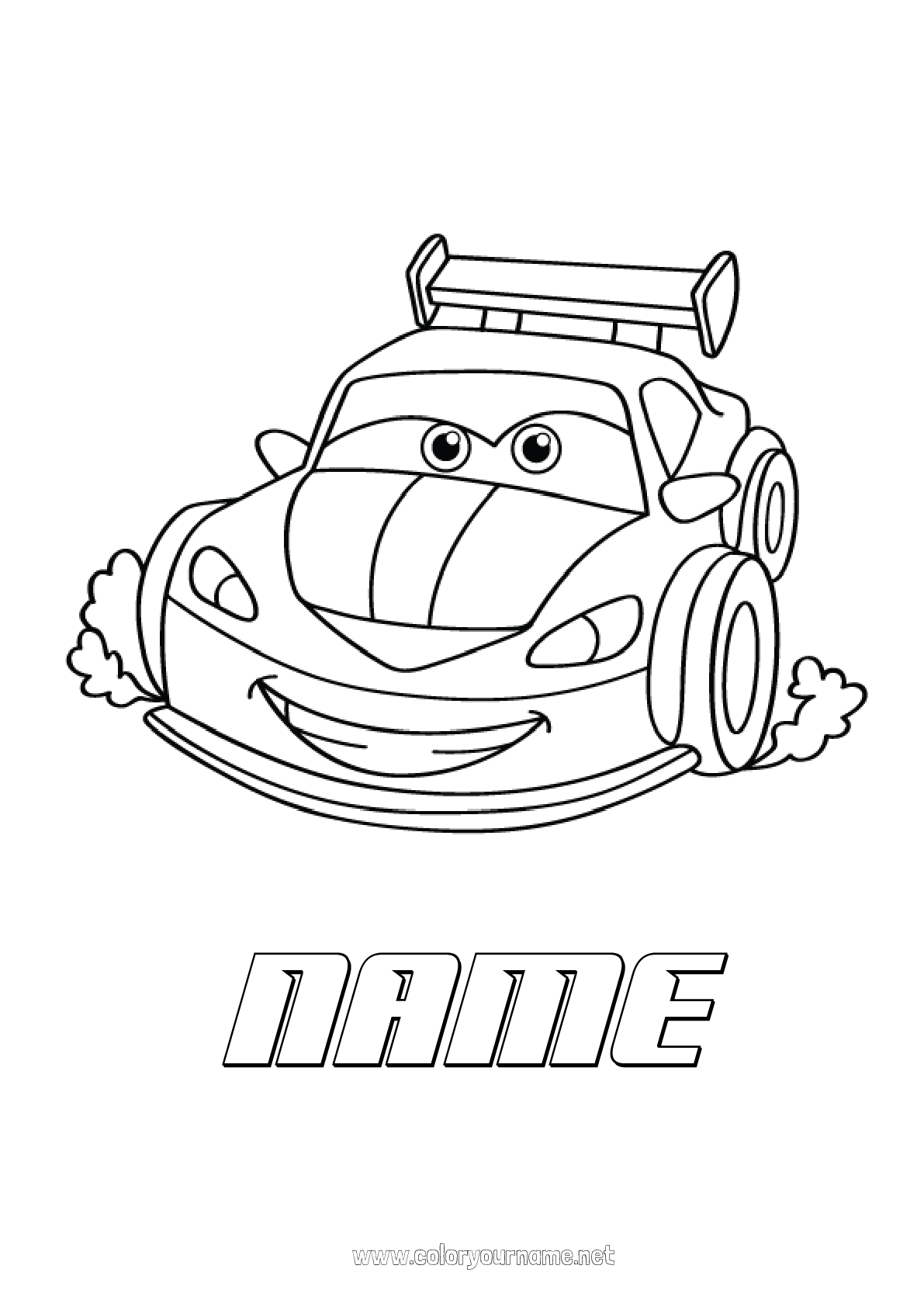 Coloring page No.2543 - Vehicles Car Racing car