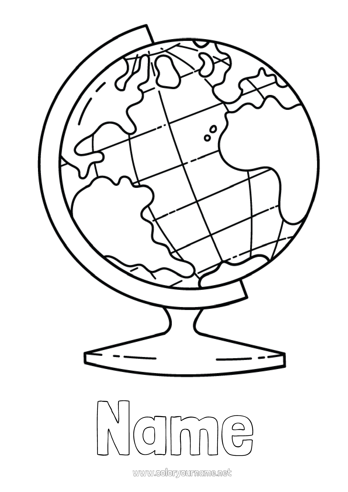 Coloring page No.2545 - Geography World globe