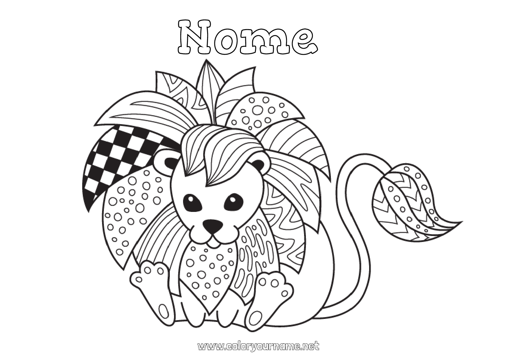 Pagina da colorare n.2562 - Mandala Leone Animale