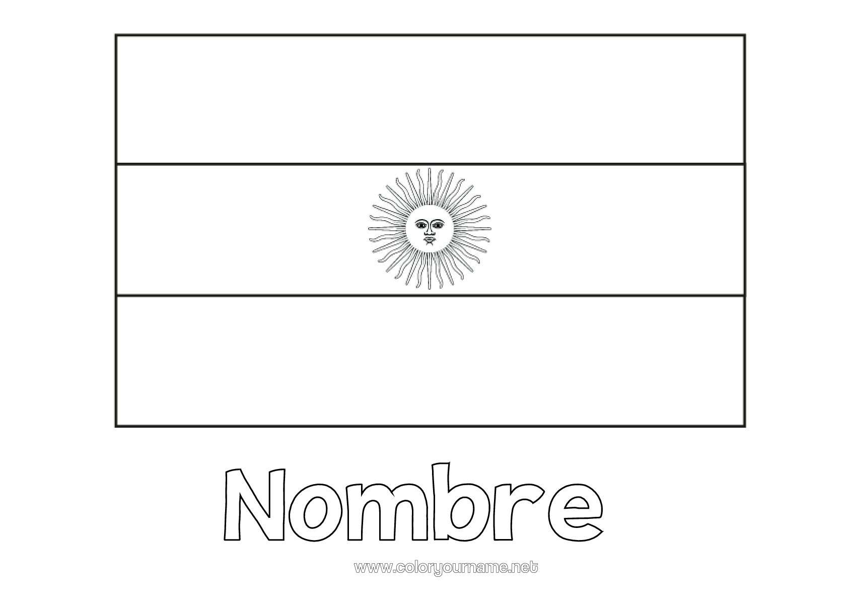 Nº de colorear 2577 - Geografía Bandera Argentina