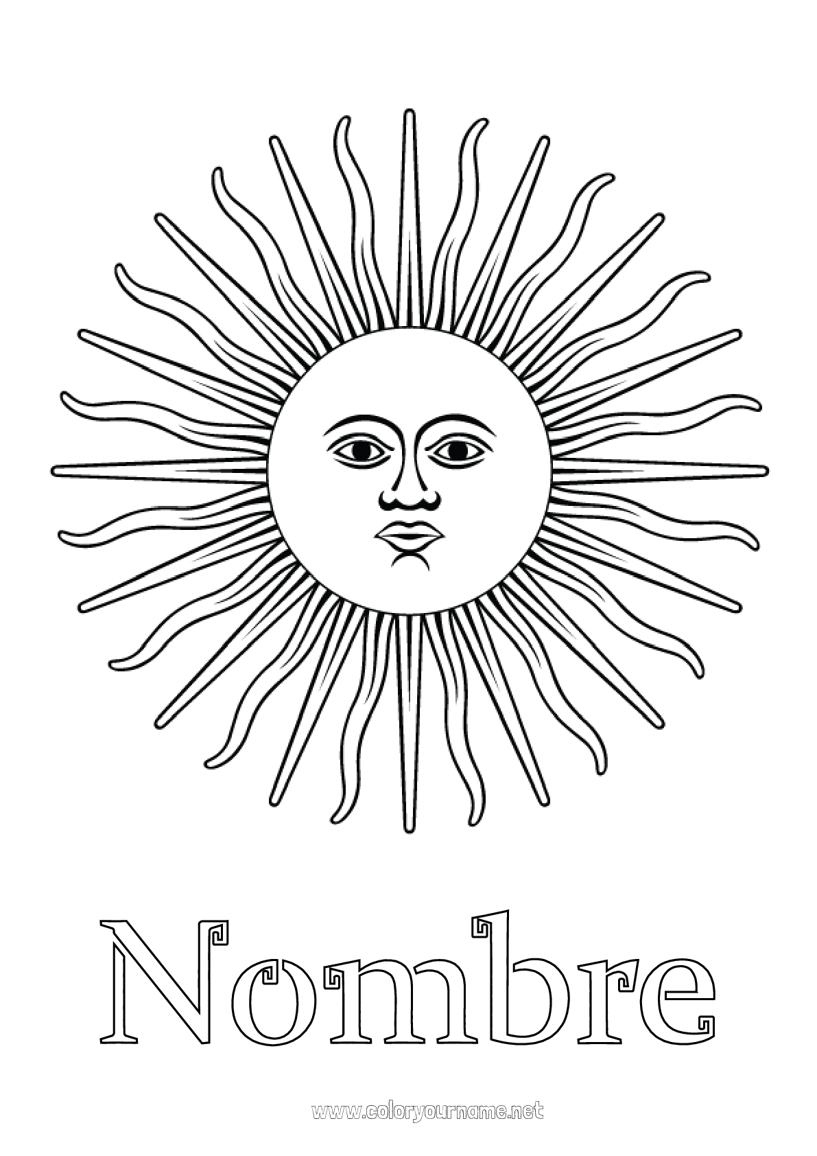 Nº de colorear 2580 - Sol Simbolos Argentina