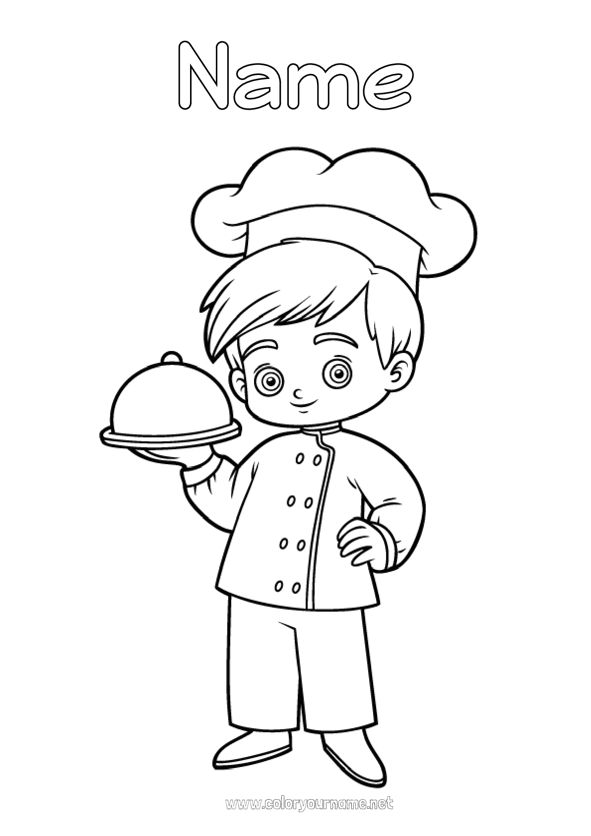 Coloring page No.2581 - Boy Culinary Professions Cook