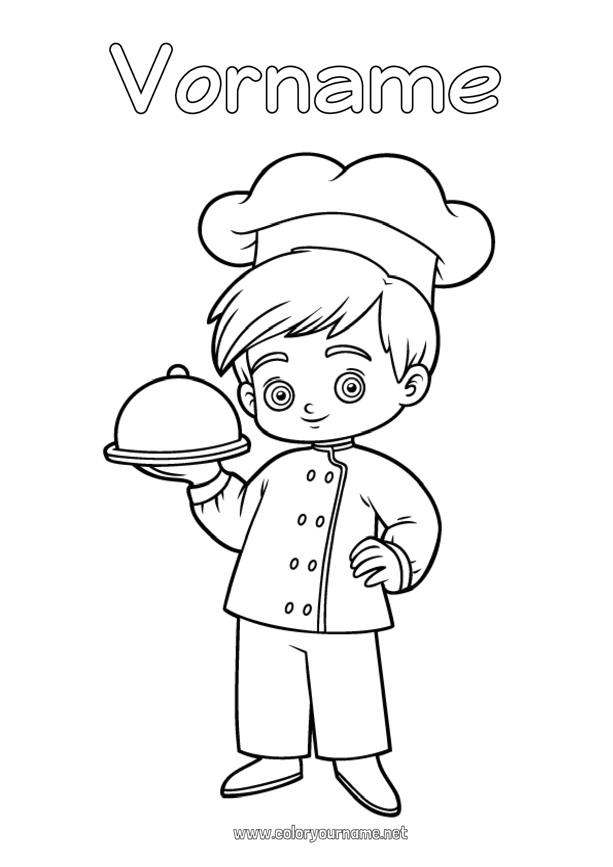 Malvorlage Nr.2581 - Junge Berufe in der Küche Koch