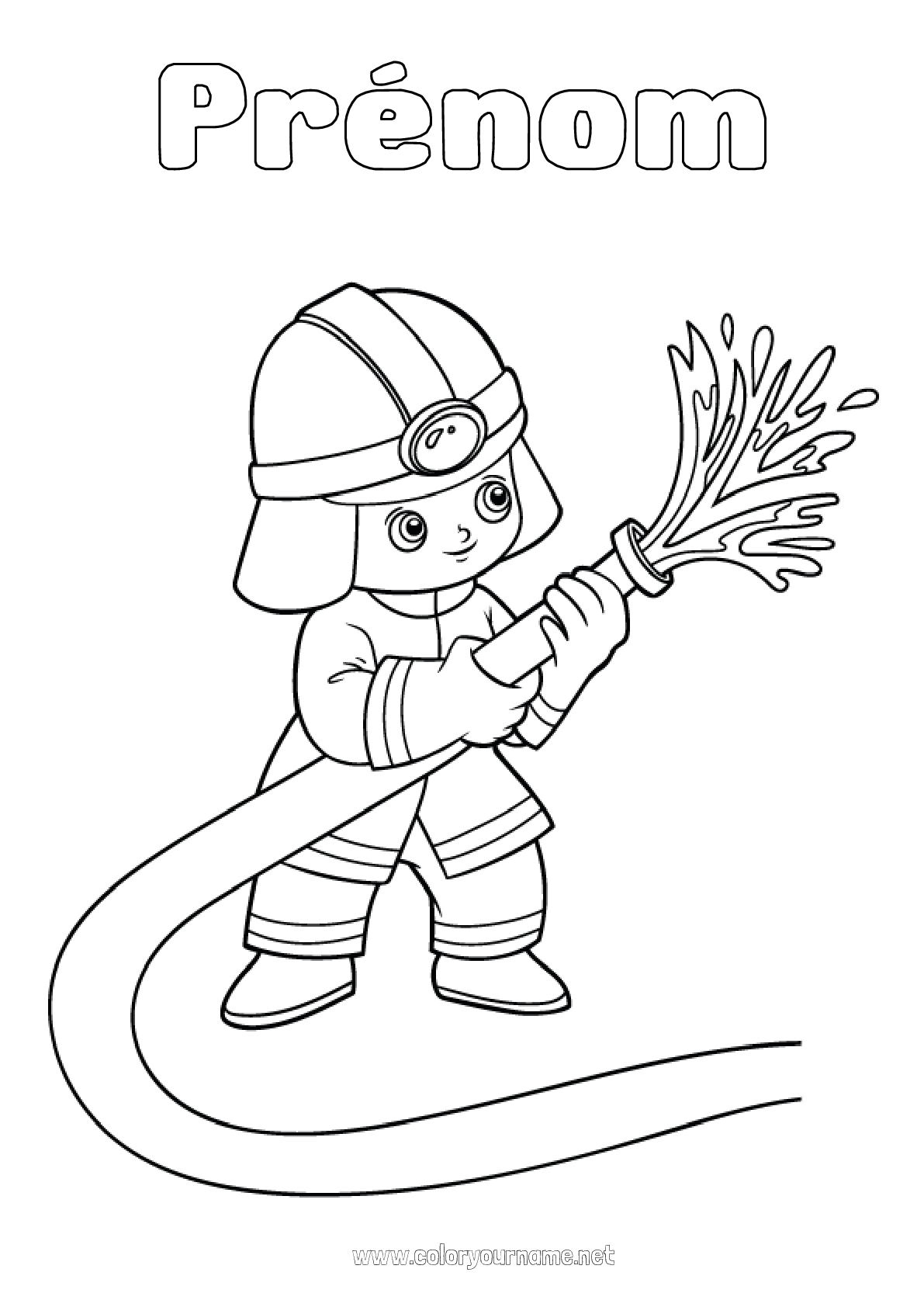 Coloriage n°2586 - Pompier Métiers de la Sécurité