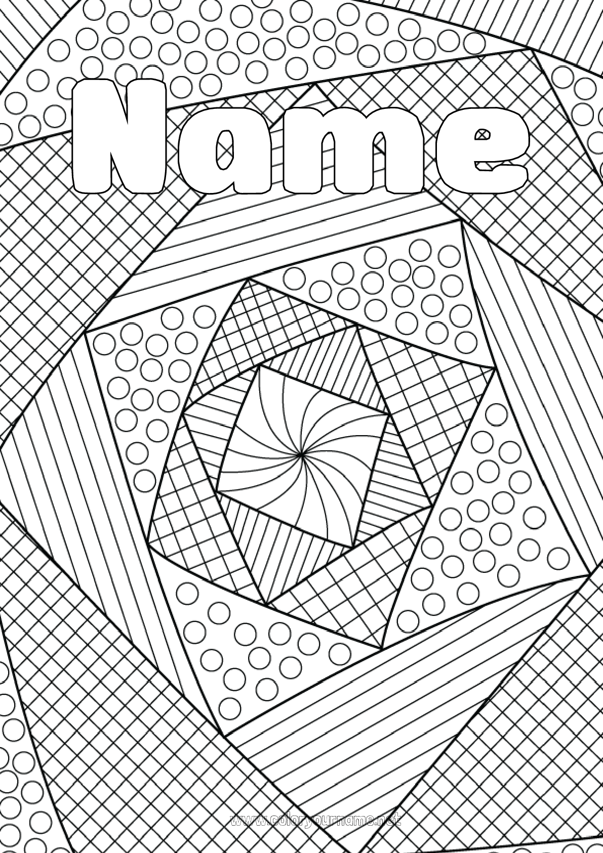Coloring Page No 2591 Decorated Name Complex Coloring Pages Zentangle