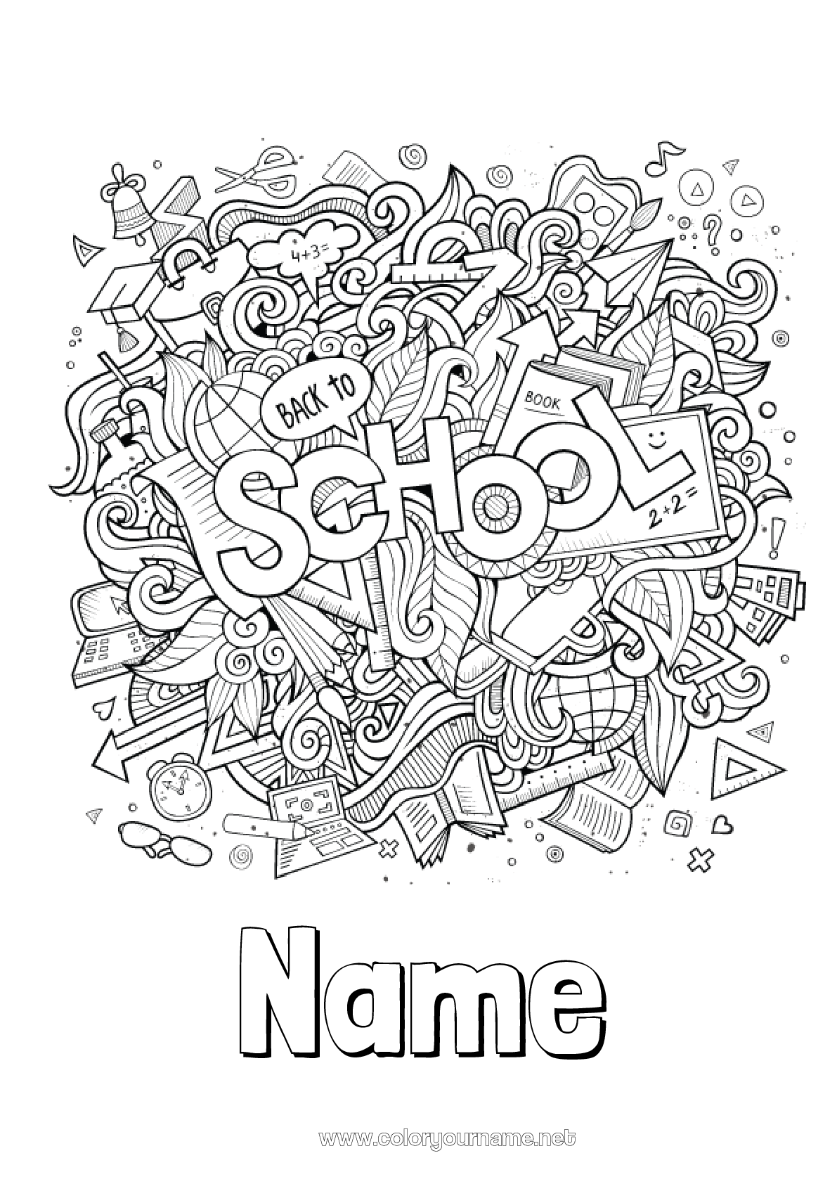 Coloring page No.2599 - Mandala School Pencil
