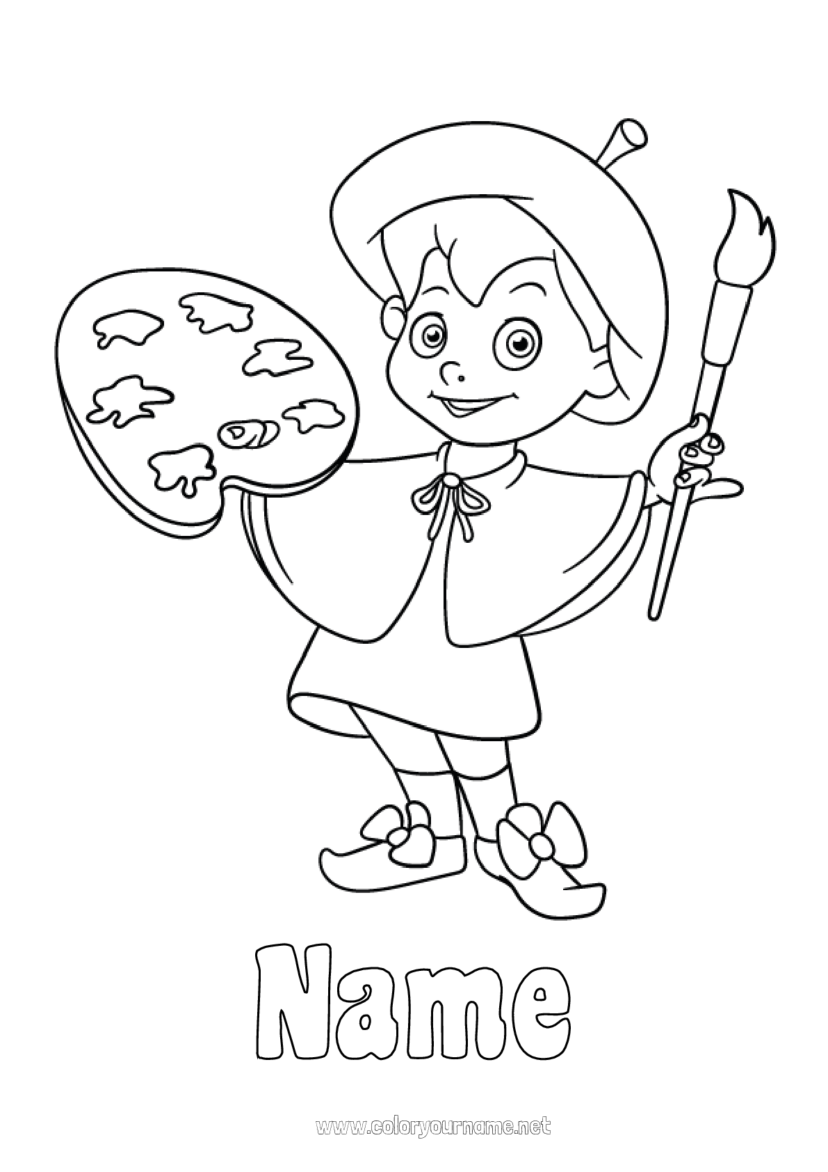 Coloring page No.2616 - Art Artistic Professions Painter
