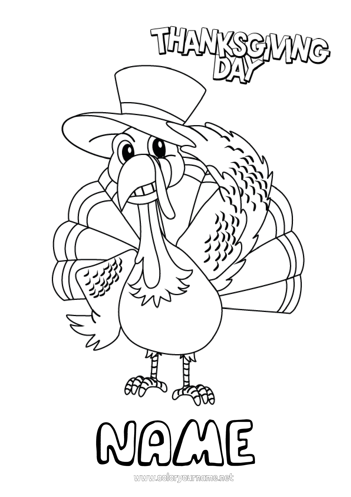 Coloring page No.262 - Pumpkin Thanksgiving Turkey