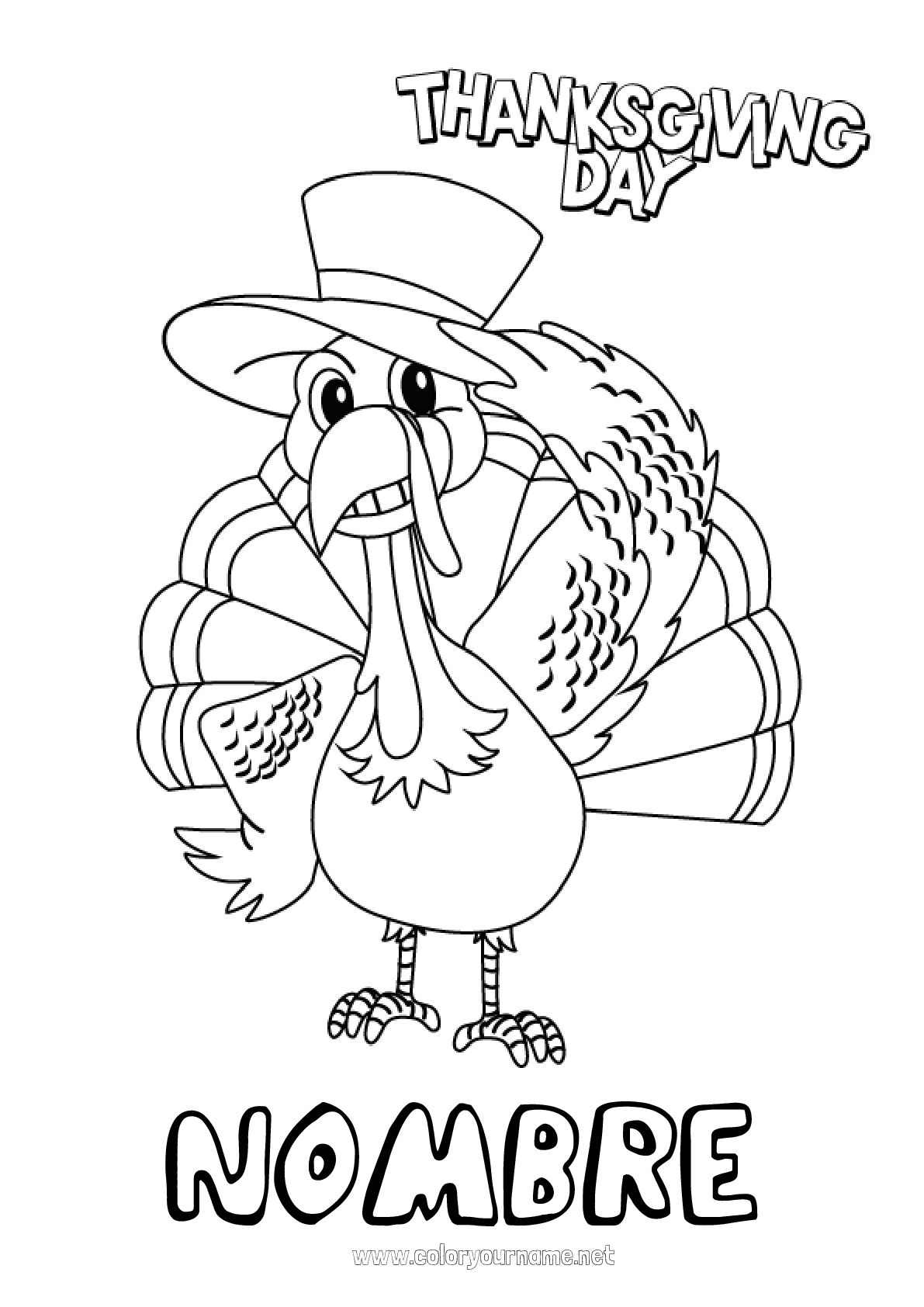 Thanksgiving : 18 dibujos para colorear personalizables gratis para ...