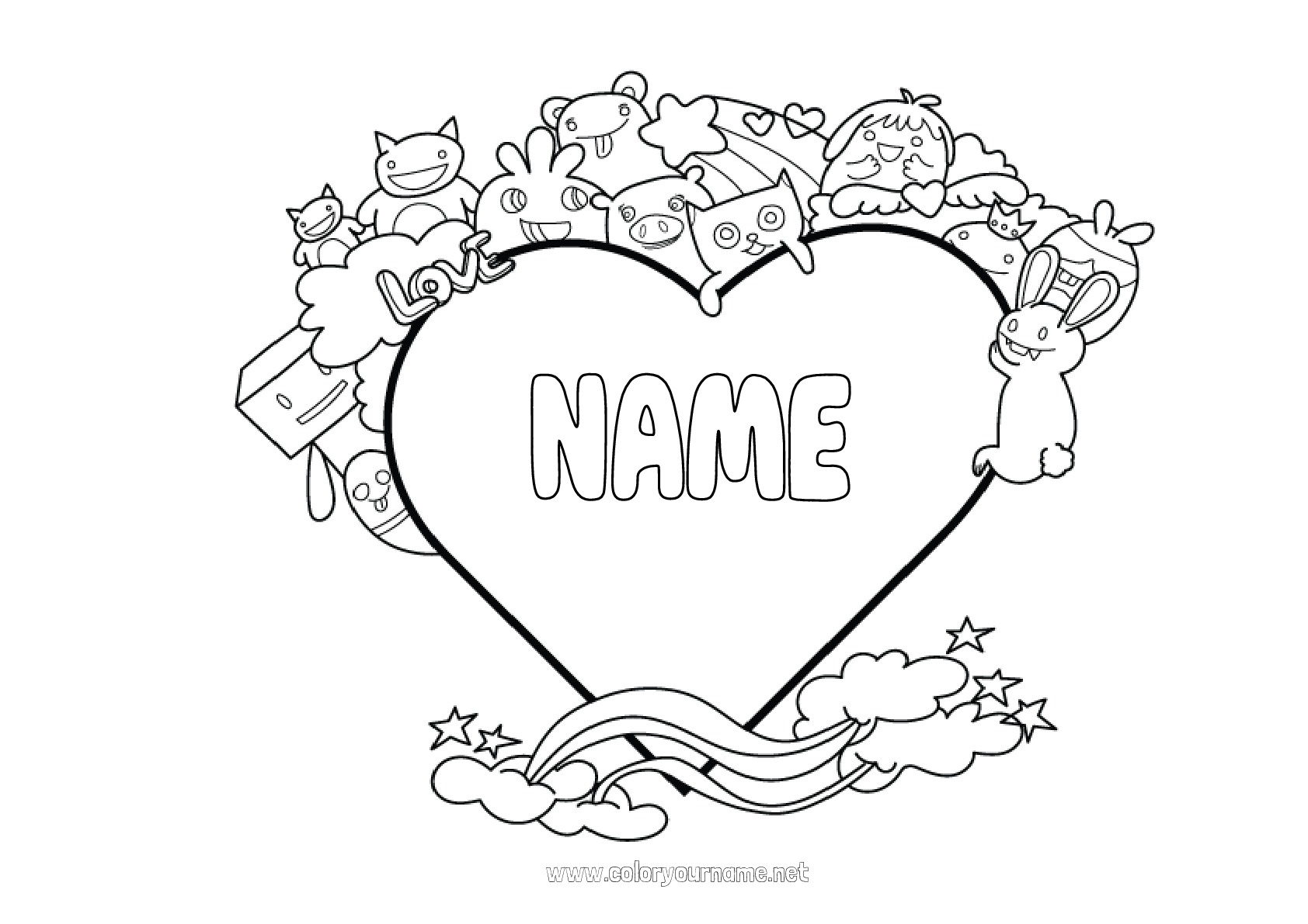 Coloring page No.2631 - Monster Friend Big heart