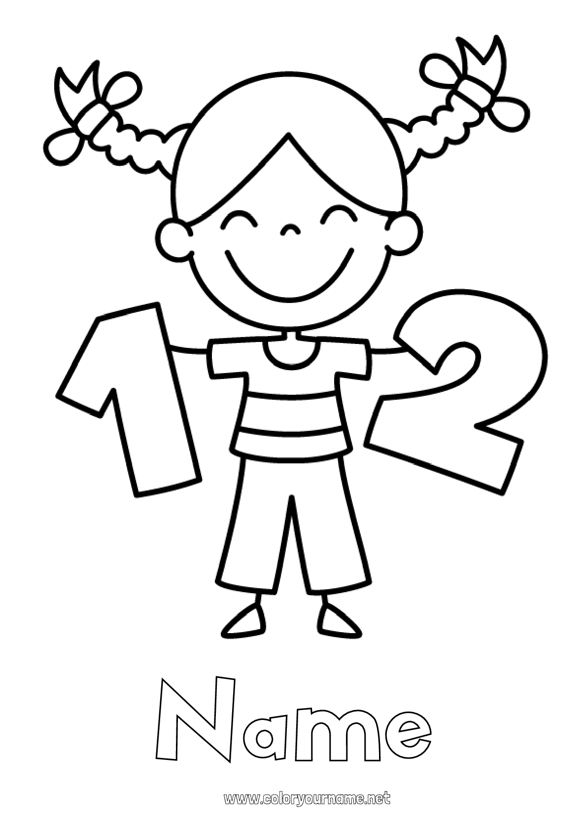 Coloring page No.2633 - Number Girl Mathematics
