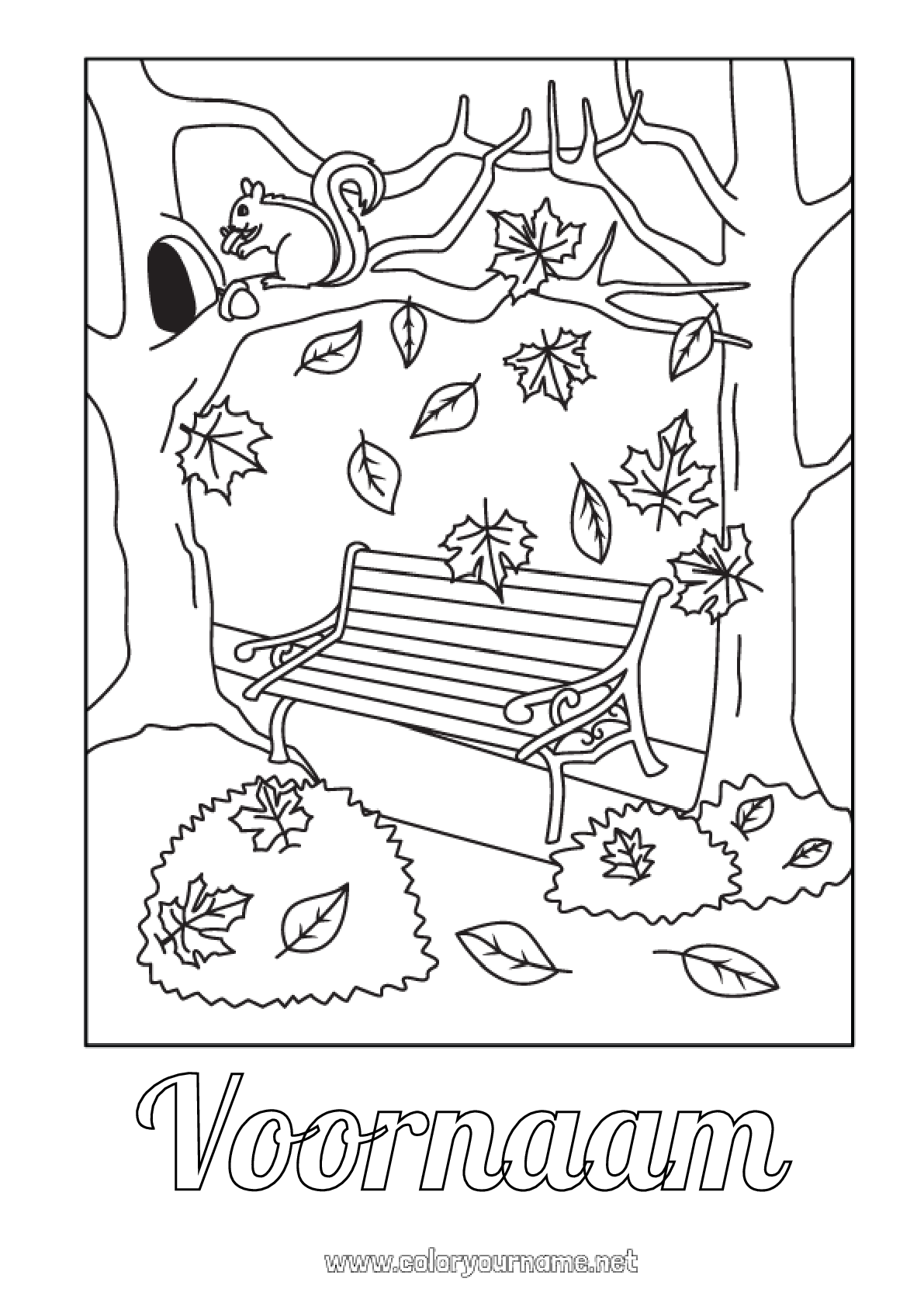 Herfst Eekhoorn Kleuteridee Kleurplaat Kramer Jaap Eikels Automne ...