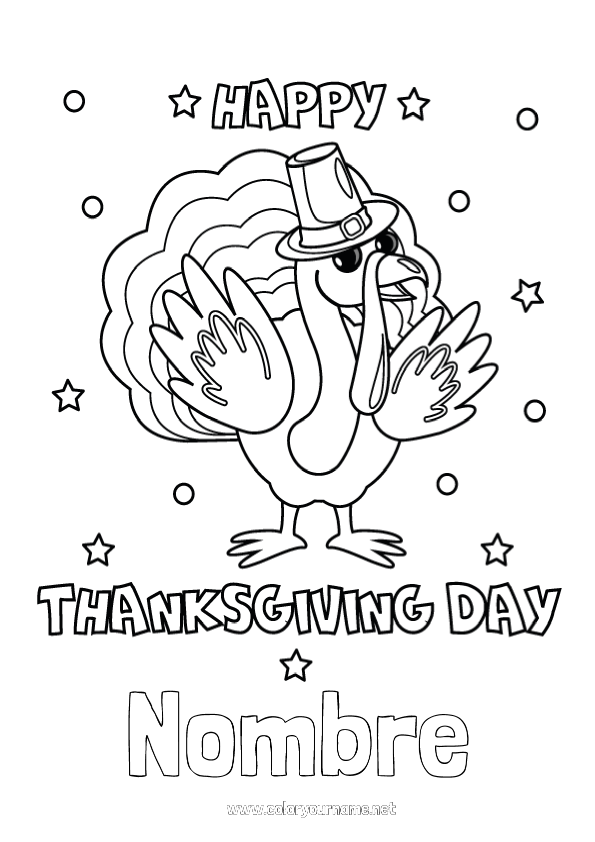 Nº de colorear 263 - Thanksgiving Turquía