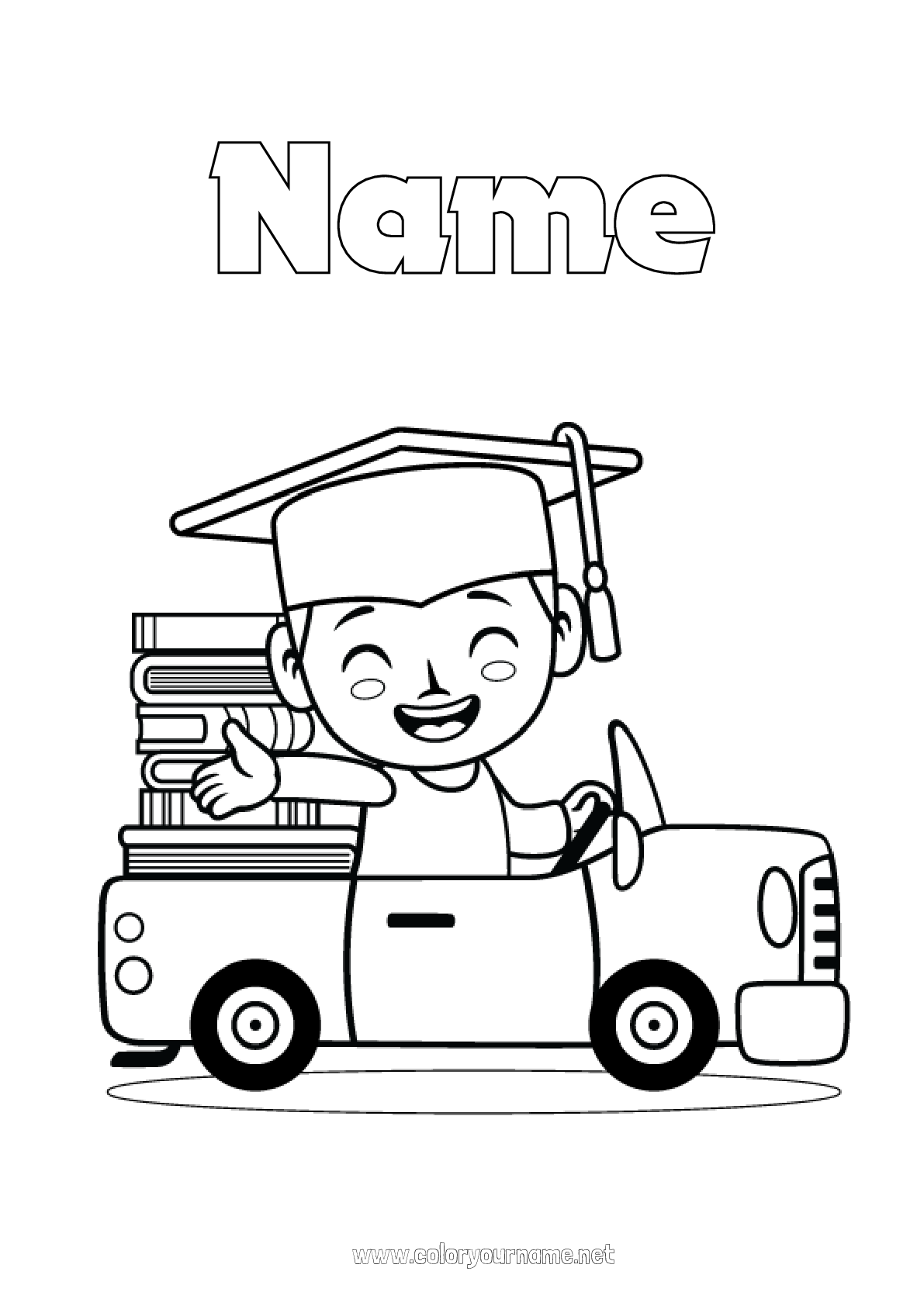 Coloring page No.2651 - Car Book Reading