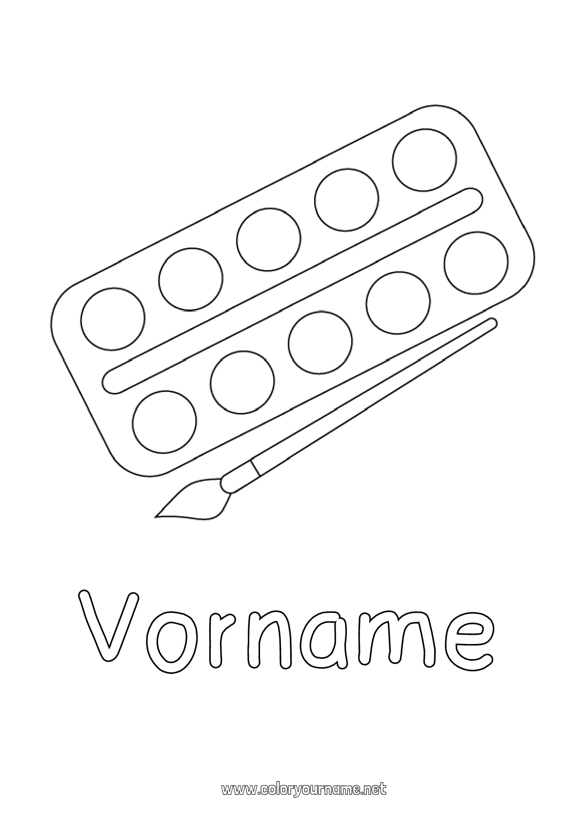 Malvorlage Nr.2655 - Kunst Pinsel Einfache Ausmalbilder