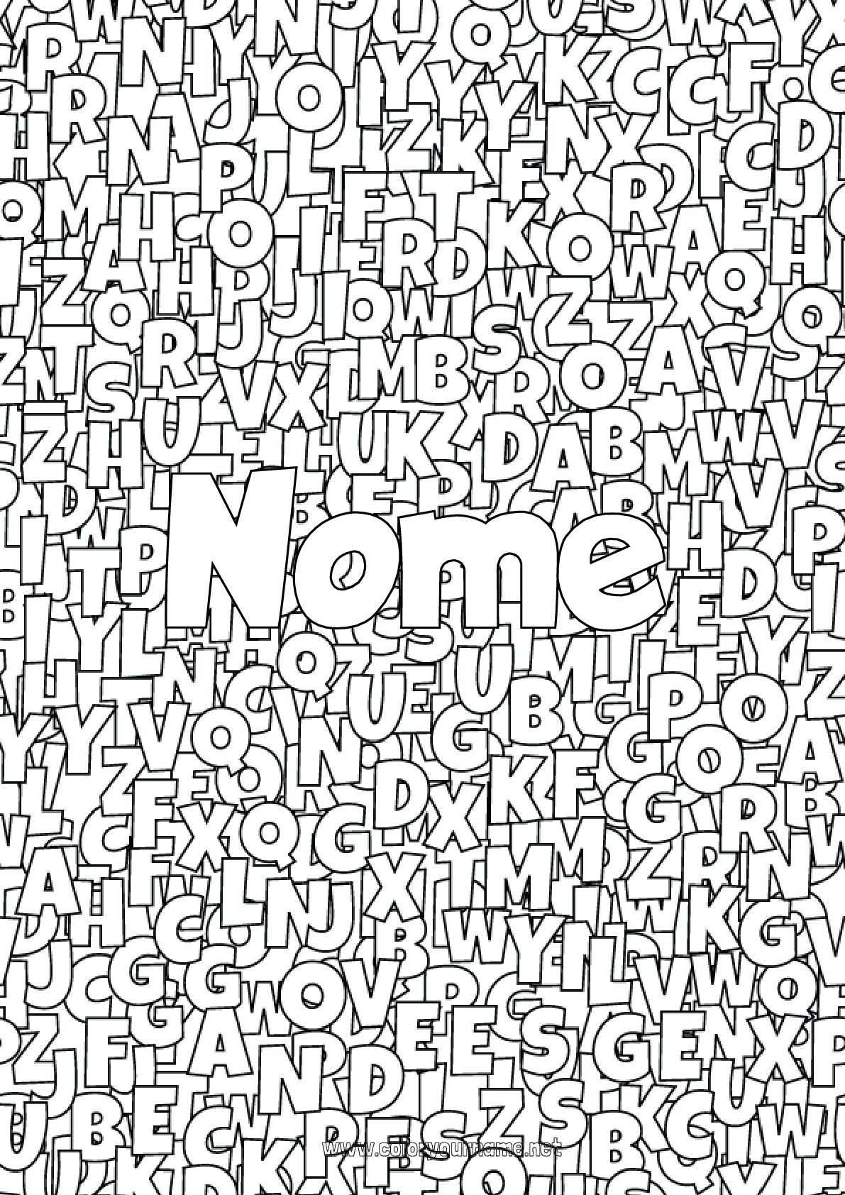 Pagina da colorare n.2665 - Nome decorato Alfabeto