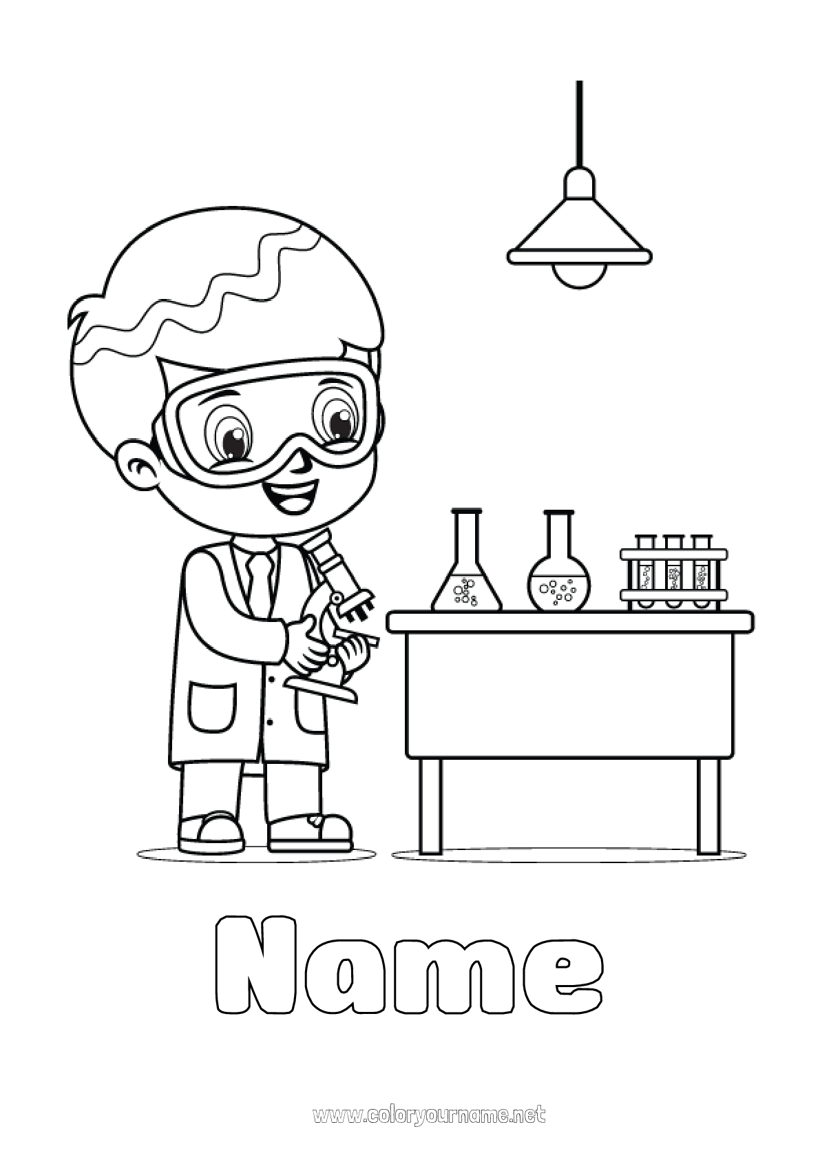 Coloring page No.2694 - Education Professions Classroom Scientist